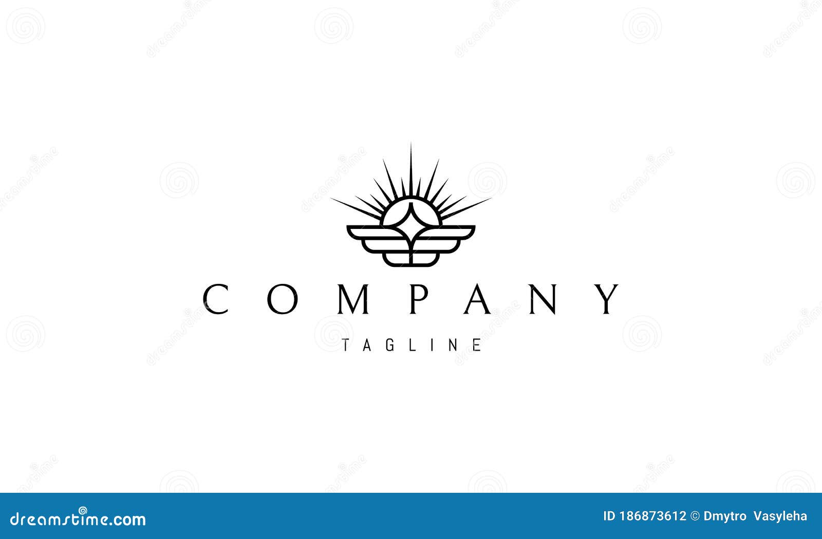 Vector Logo on Which an Abstract Image of the Wings and the Rising Sun ...