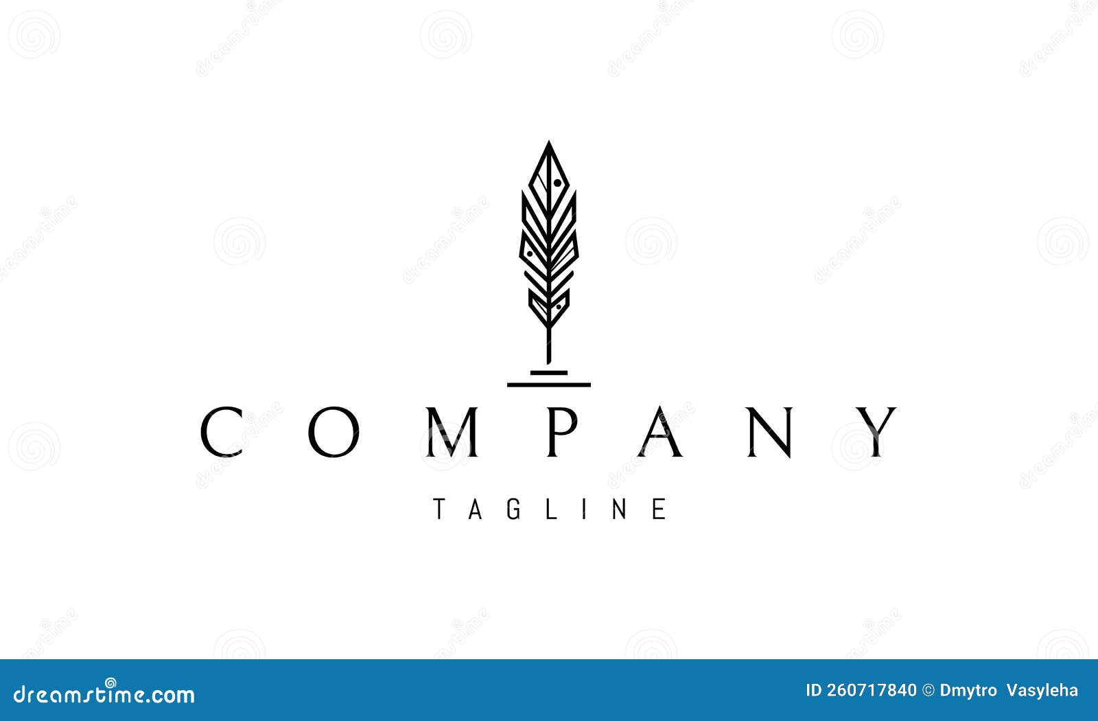 Vector Logo on Which an Abstract Image of a Writing Ink Pen in a Linear ...