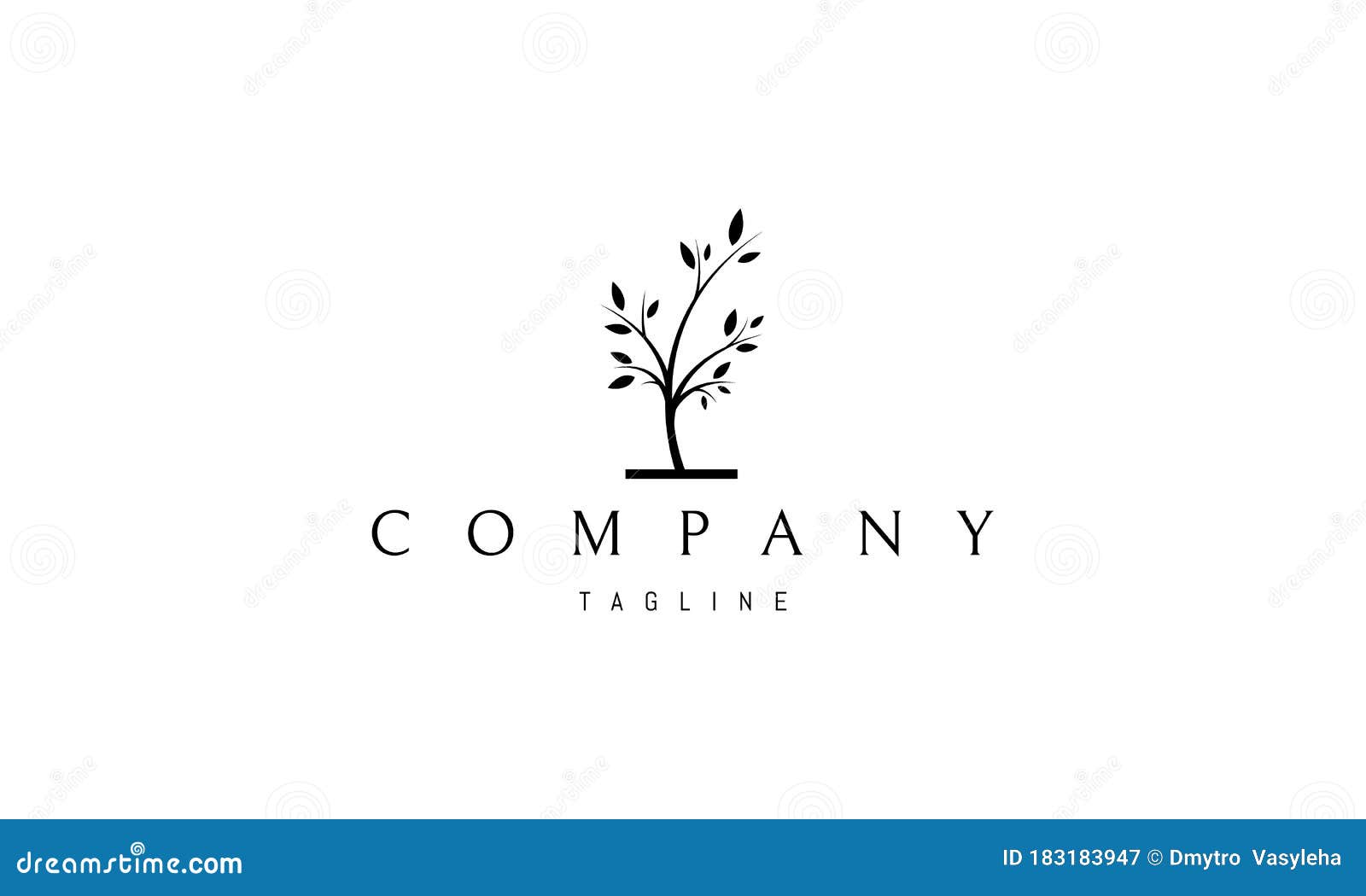 Vector Logo on Which an Abstract Image of a Young Tree. Stock Vector ...