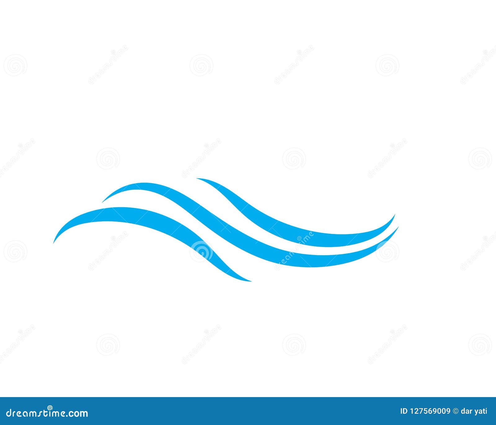 Vector Logo with Yellow Sun and Blue Sea Waves. Stock Vector ...