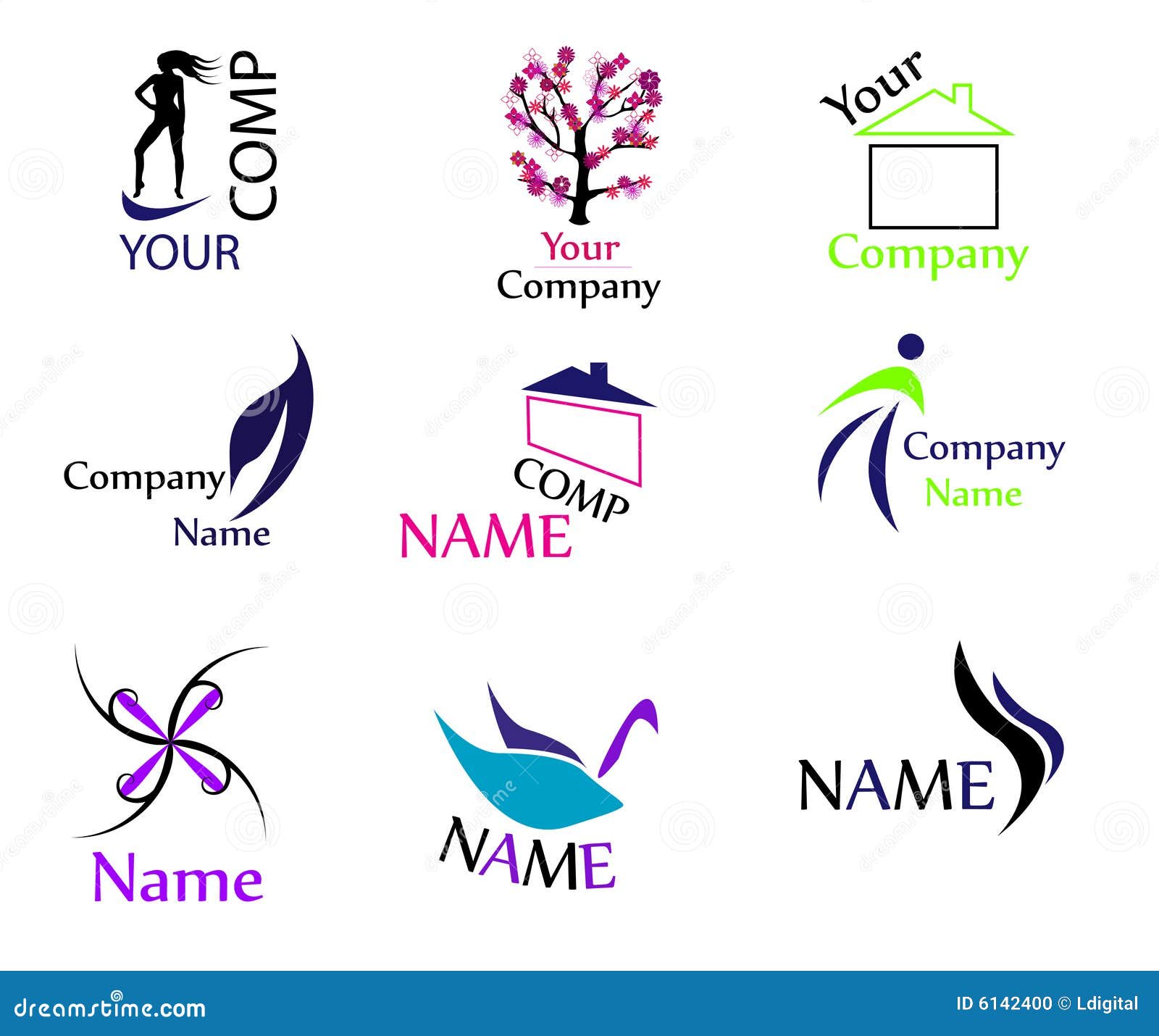 Vector logos high quality stock vector. Illustration of reflective ...