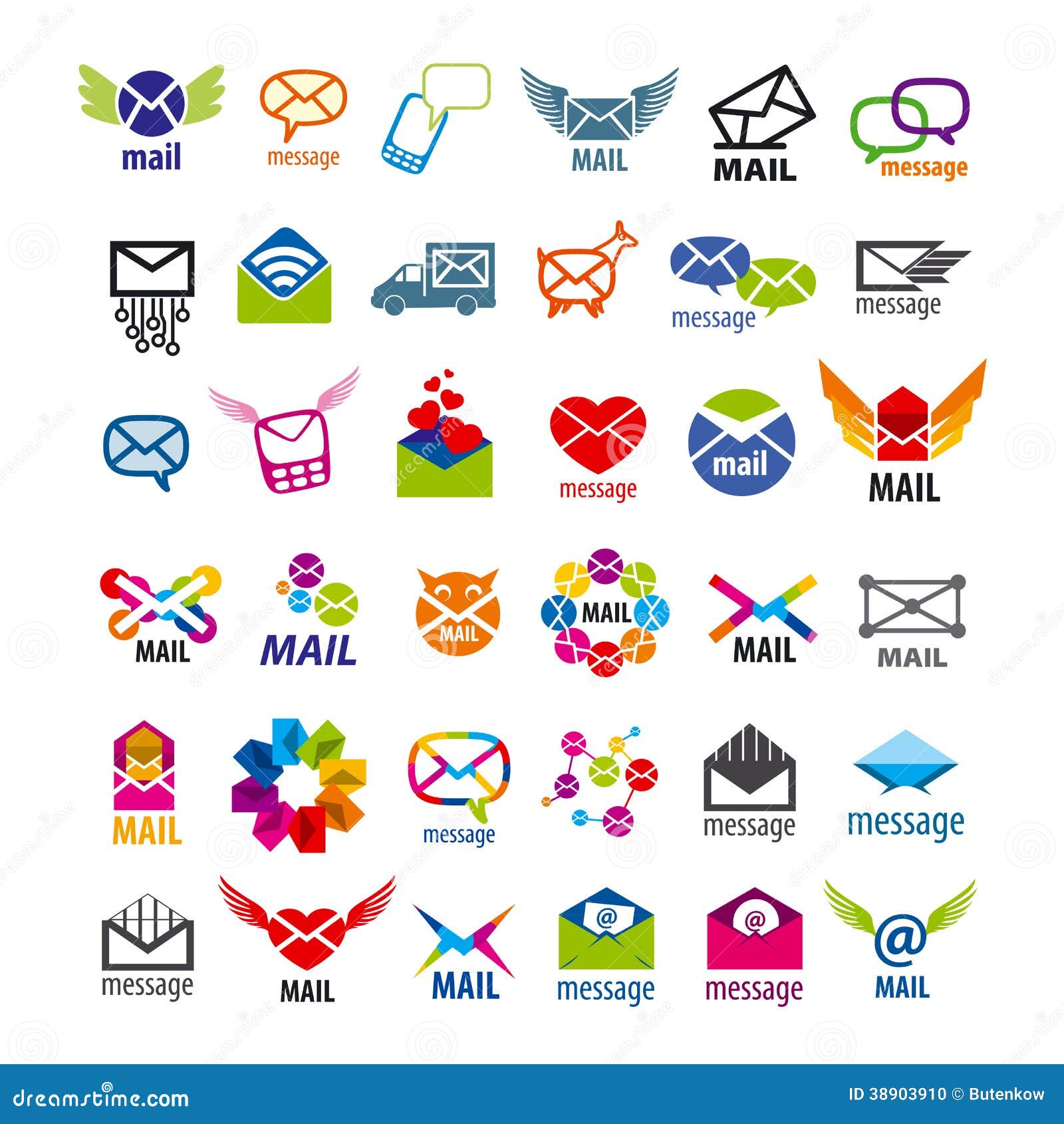 E-mail Logos Inside Envelopes. Vector Illustration | CartoonDealer.com ...