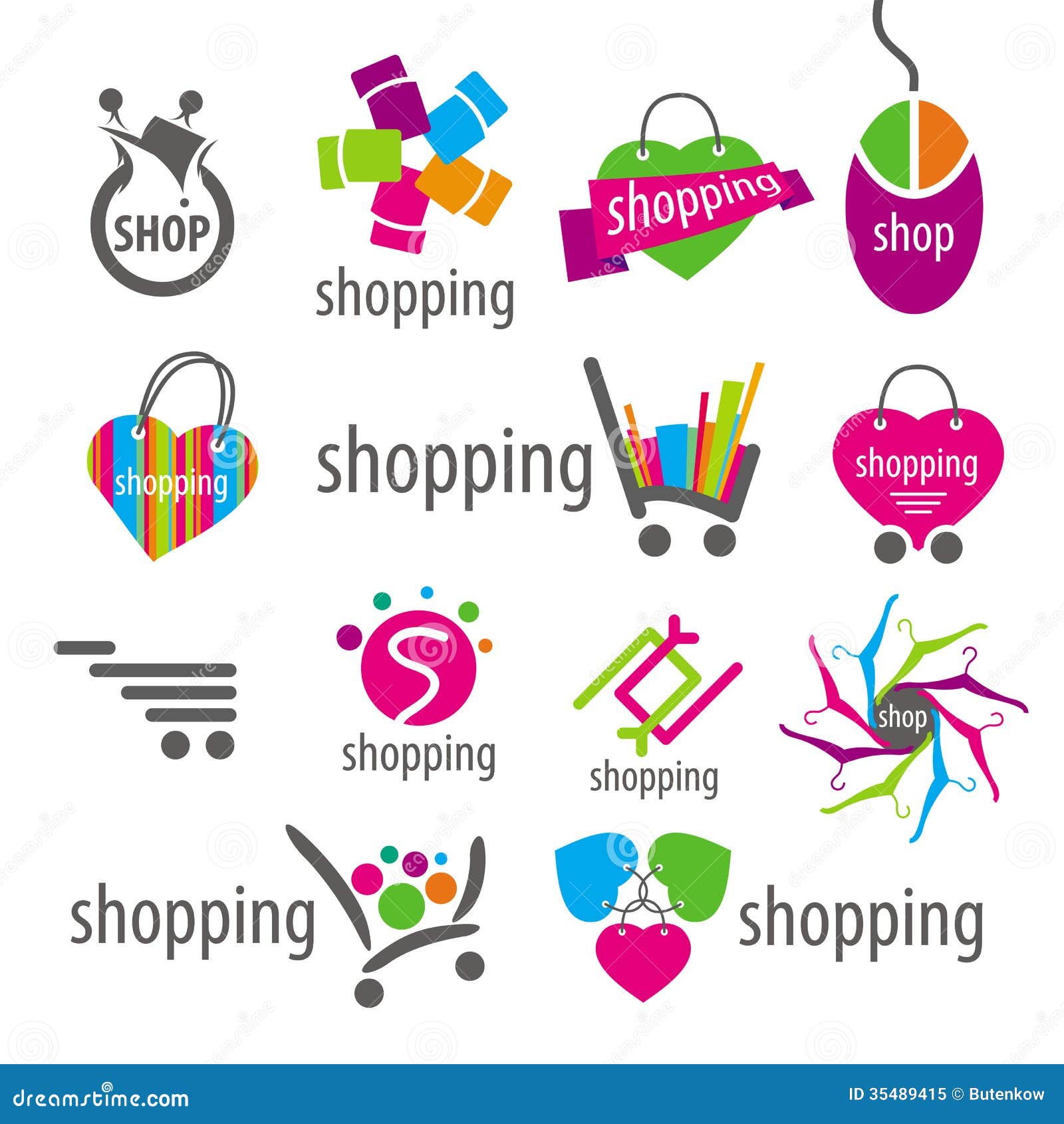 Vector Logos and Shopping Discounts Basket Stock Vector - Illustration ...