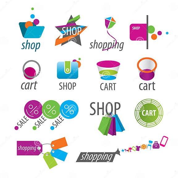 Vector Logos and Shopping Discounts Stock Vector - Illustration of ...