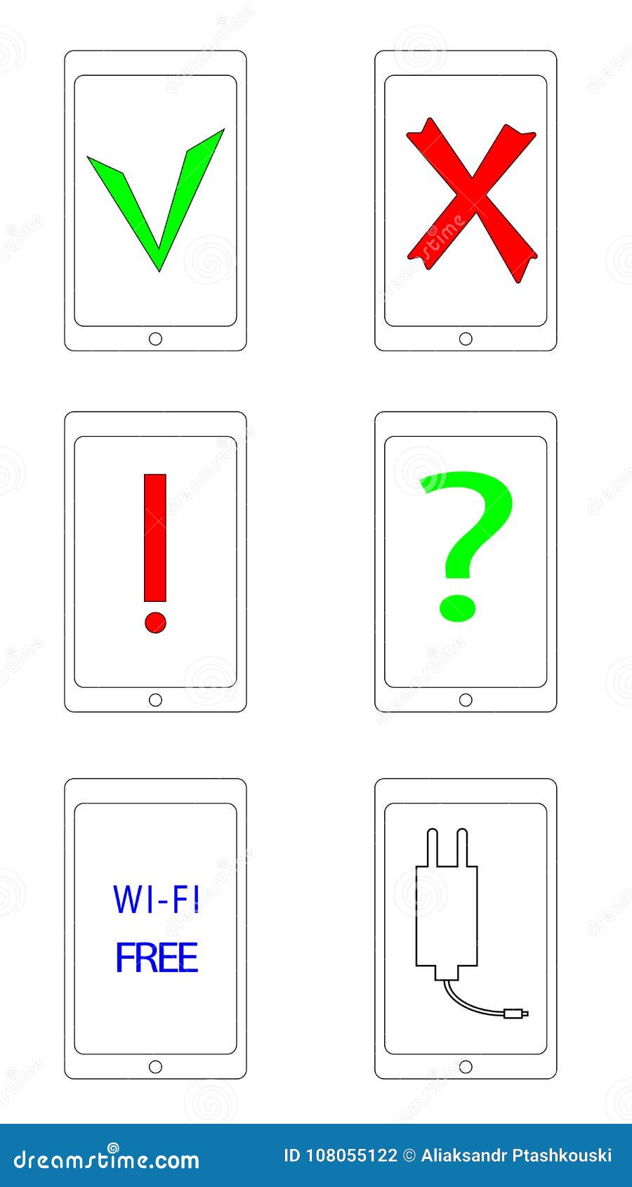 Vector Logos-smartphones with Symbols on the Screen Stock Vector ...