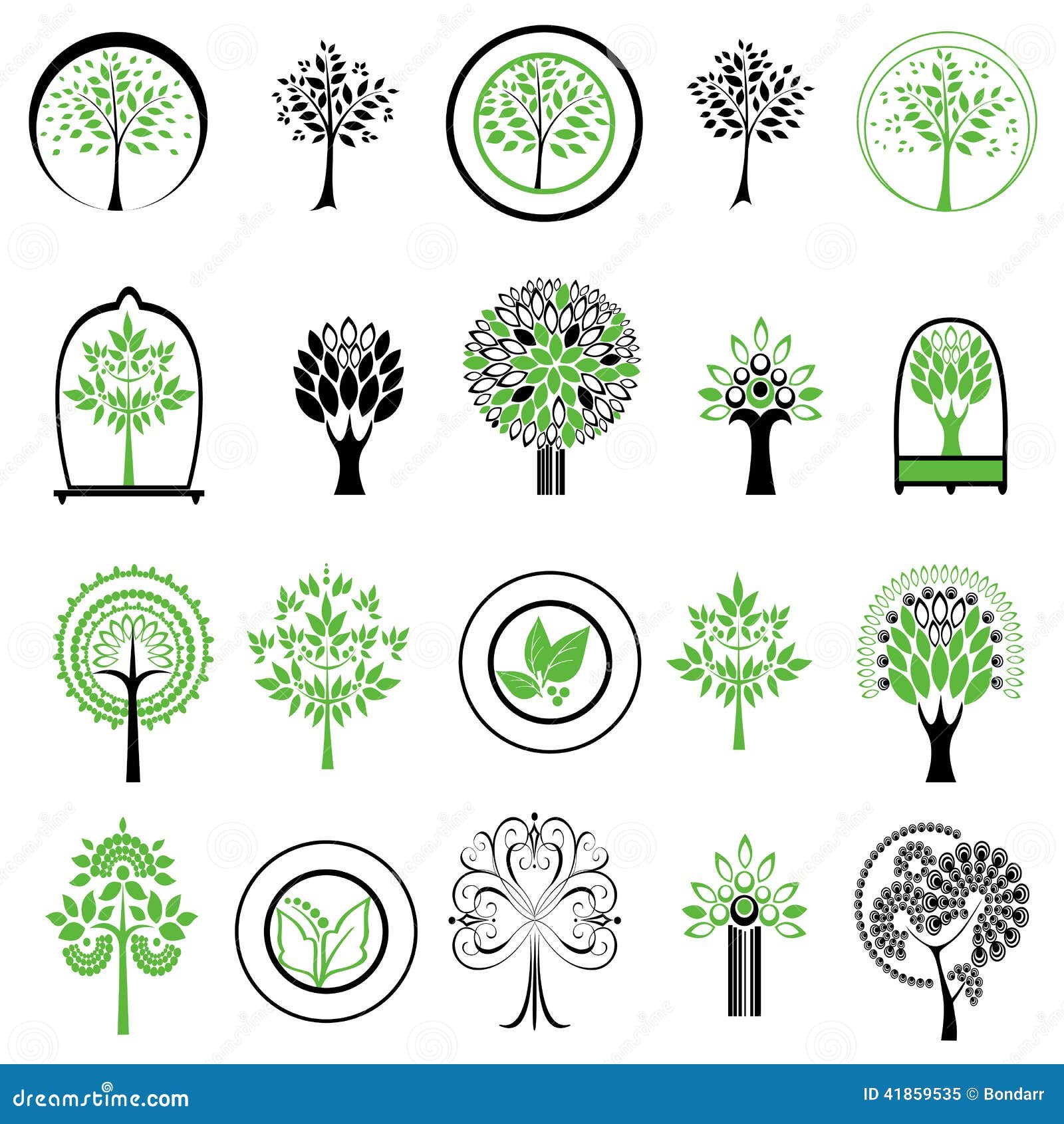 Vector logos with trees stock vector. Illustration of sign - 41859535