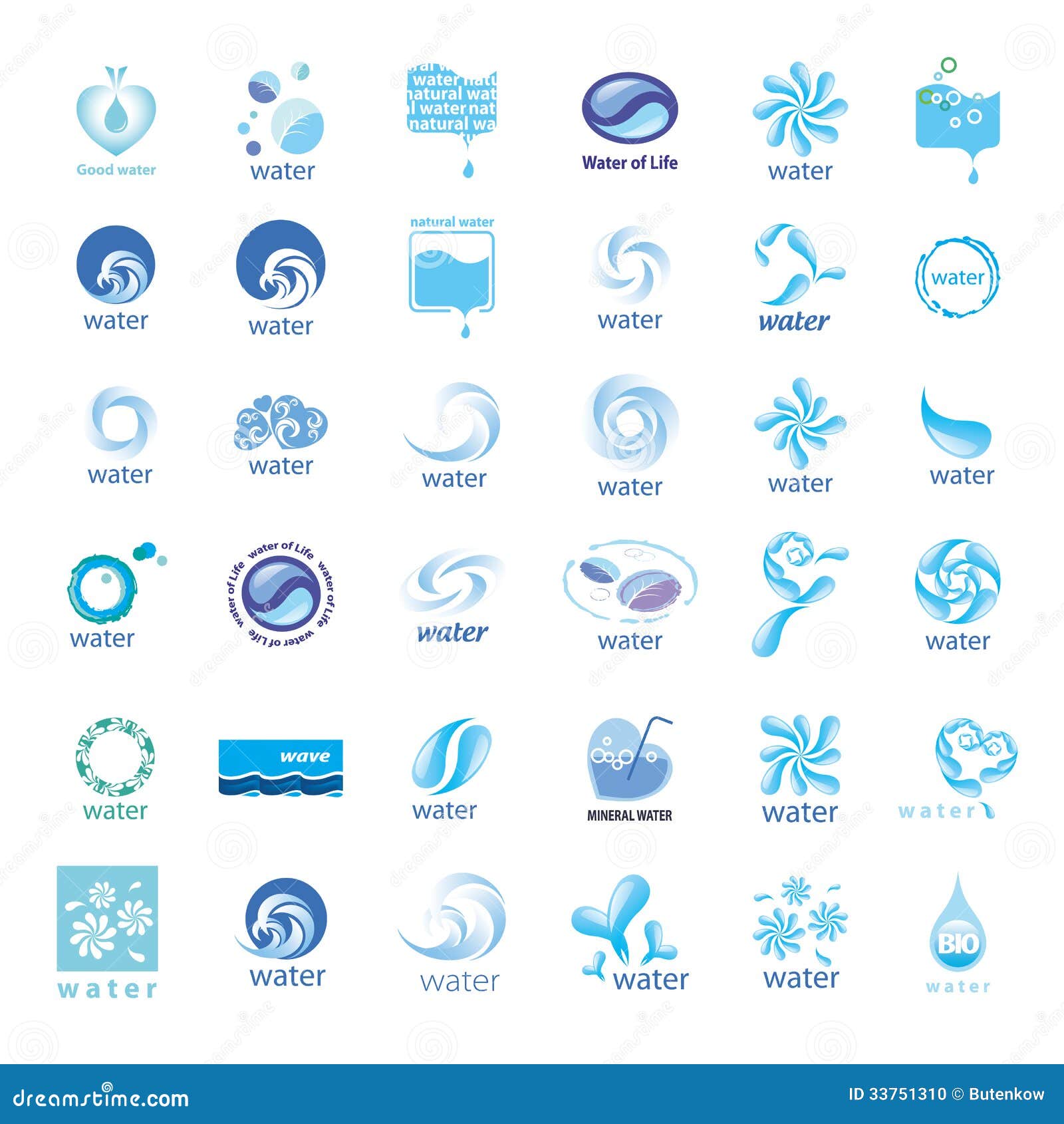 Vector logos water drops stock vector. Illustration of bubble - 33751310