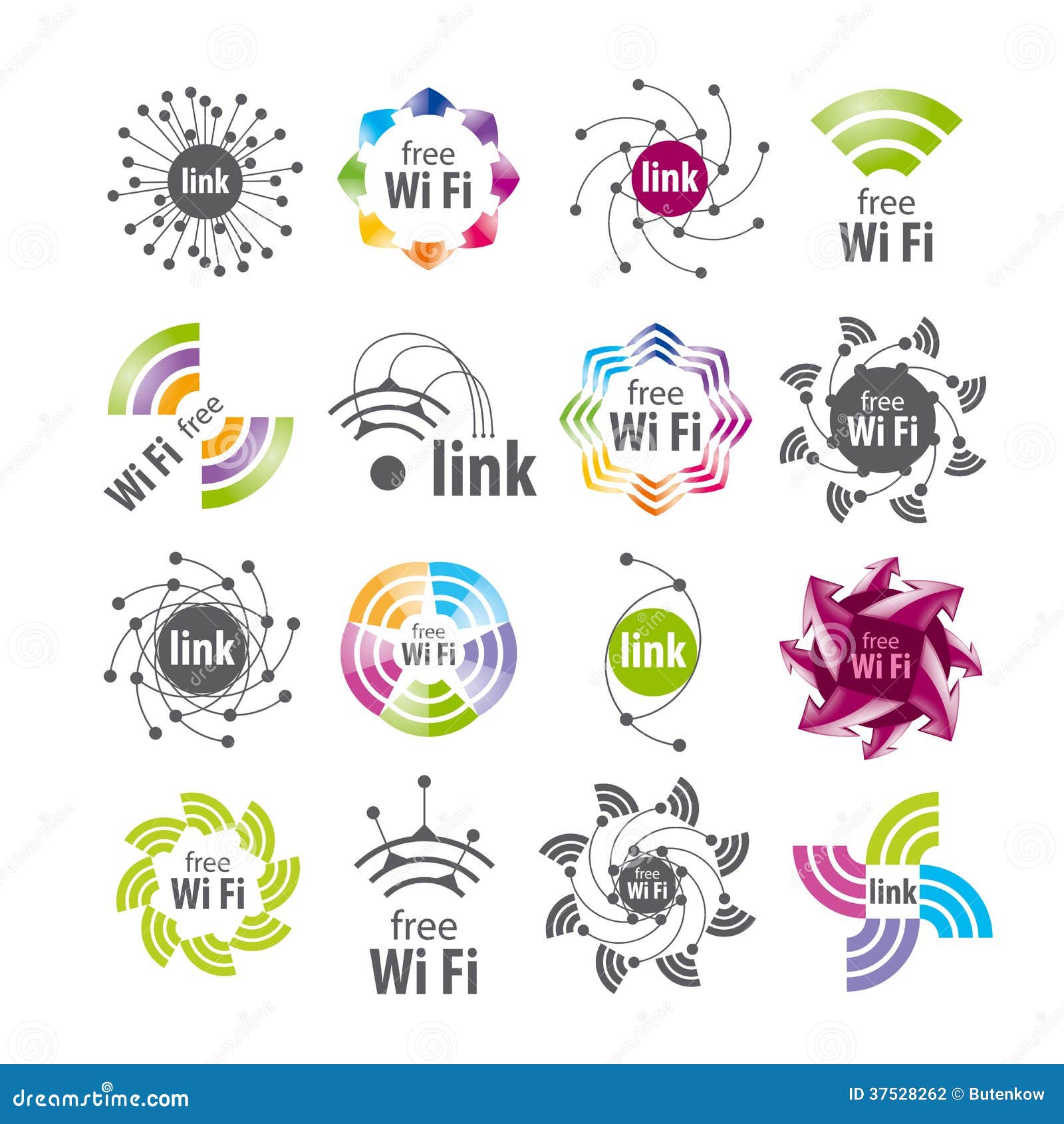 Vector Logos Wifi Connection Stock Photography - Image: 37528262