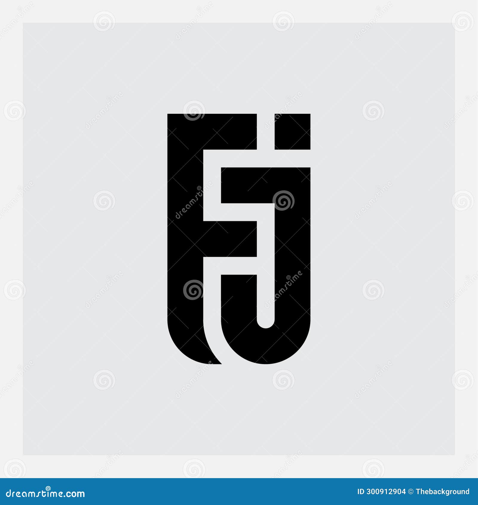 Vector Logotype Template With Letters FJ. Logo With Initials F And J ...