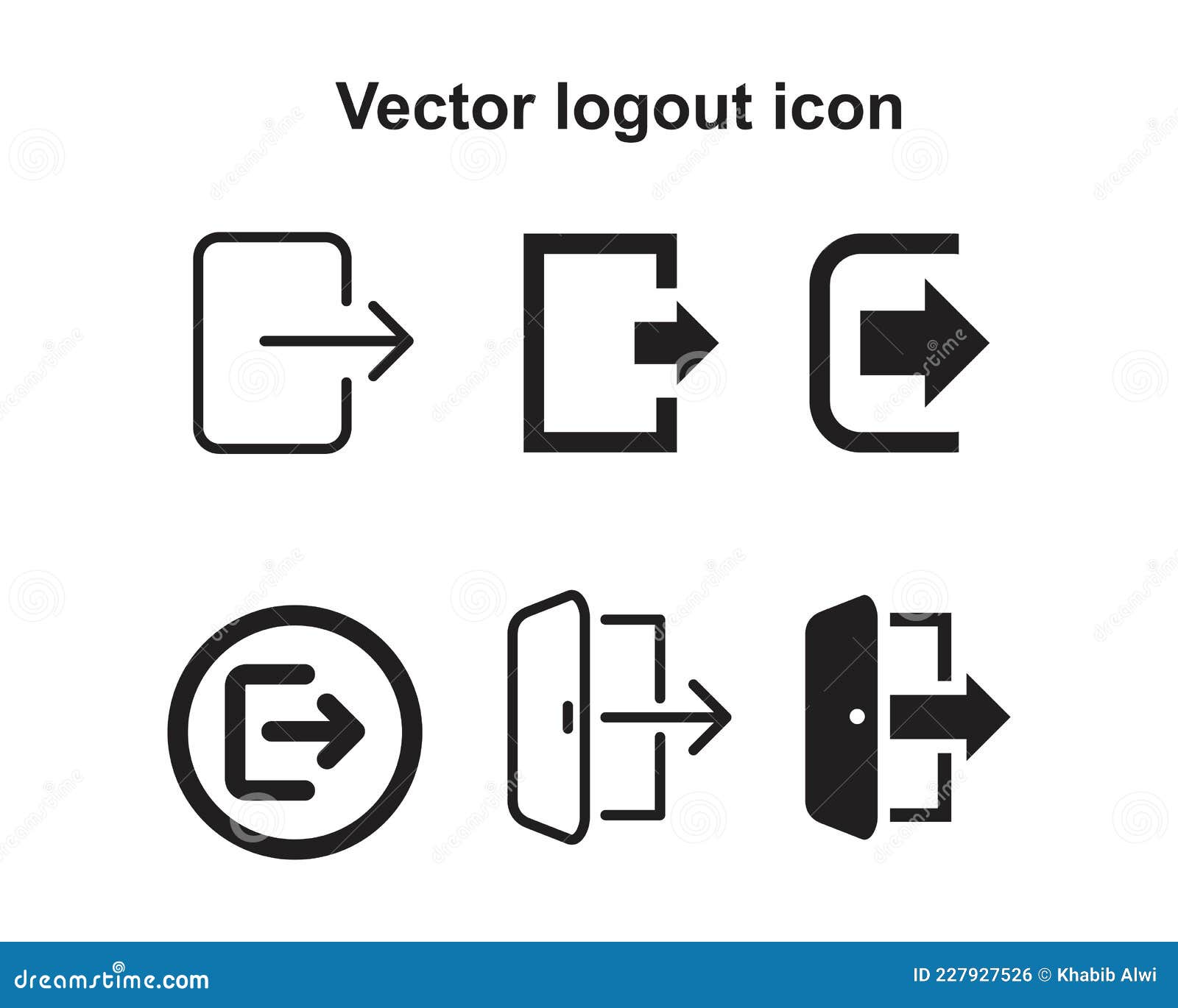 Vector Logout Icon Template Black Color Editable. Stock Vector ...