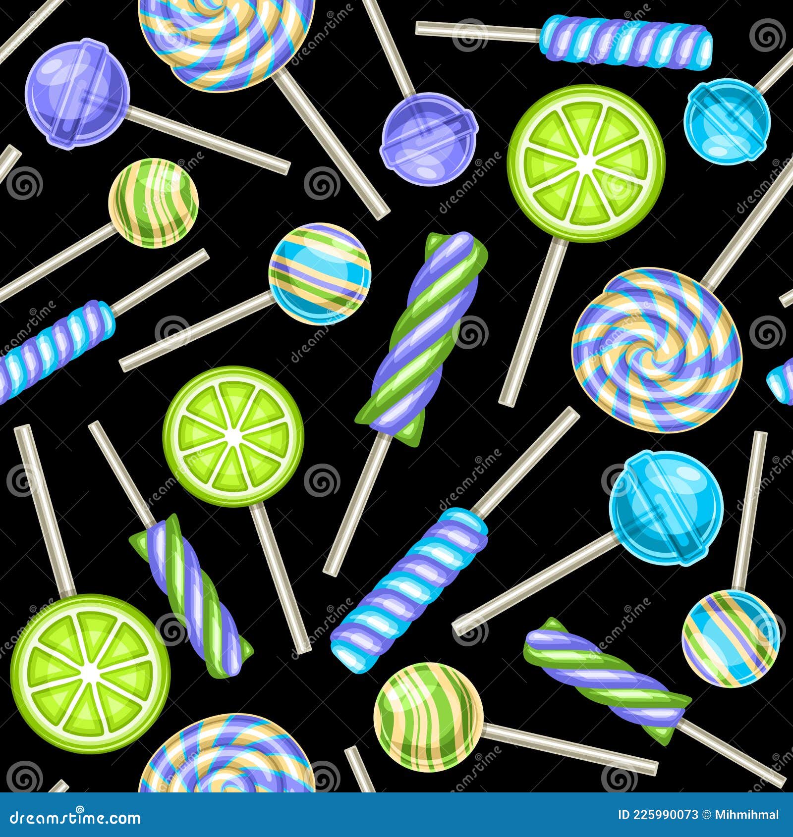 Vector Lollipop Seamless Pattern On The Pink Background ...