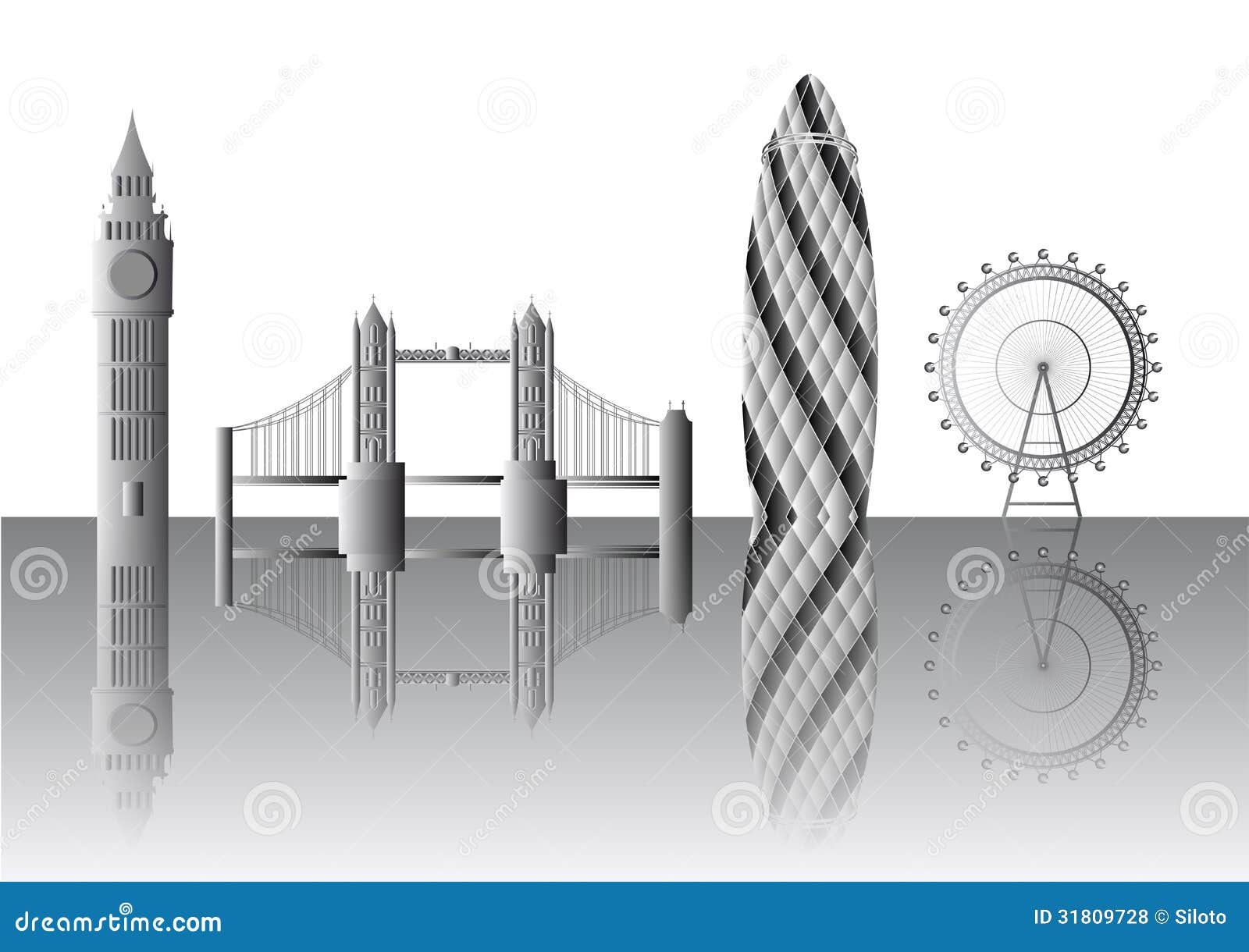 London Landmarks & Symbols - Vector | CartoonDealer.com #116004137
