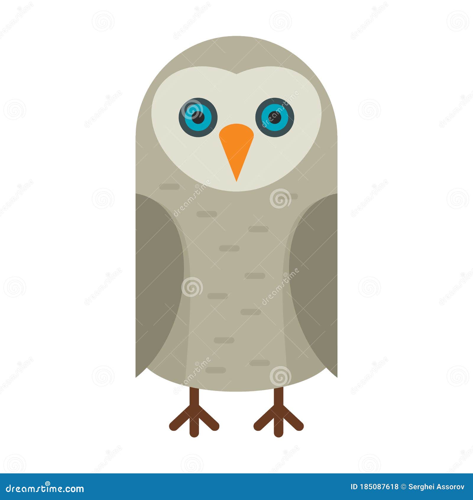 Vector Long Eared Owl in Flat Style Stock Vector - Illustration of icon ...