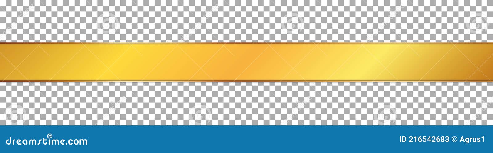 Long Gold Ribbon Banner with Gold Frame on Transparent Background Stock ...