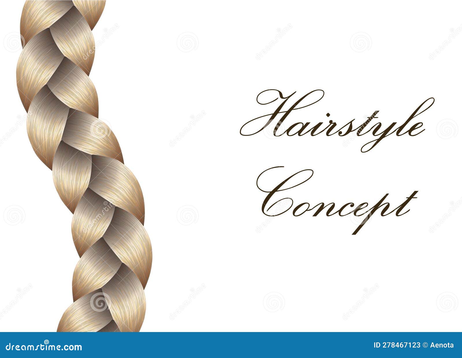 Vector Long Hair Braid Model Concept Isolated Blond Wave Hairstyle ...