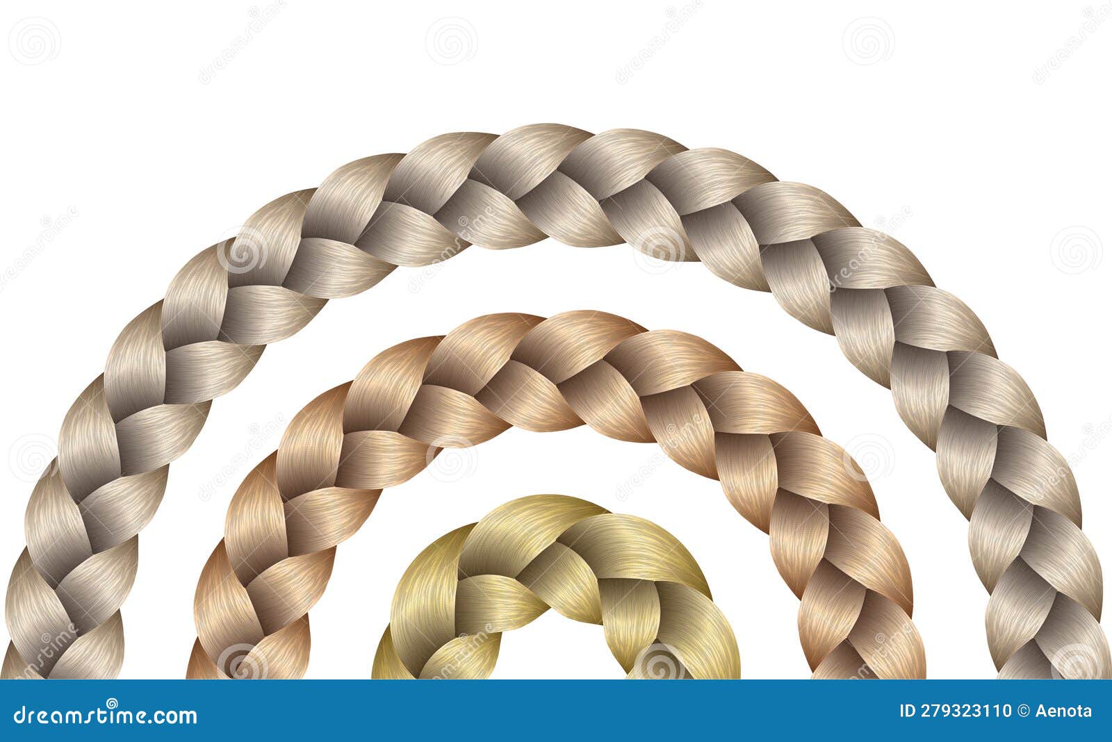 Vector Long Hair Braid Model Mandala Concept Isolated Blond Hairstyle ...