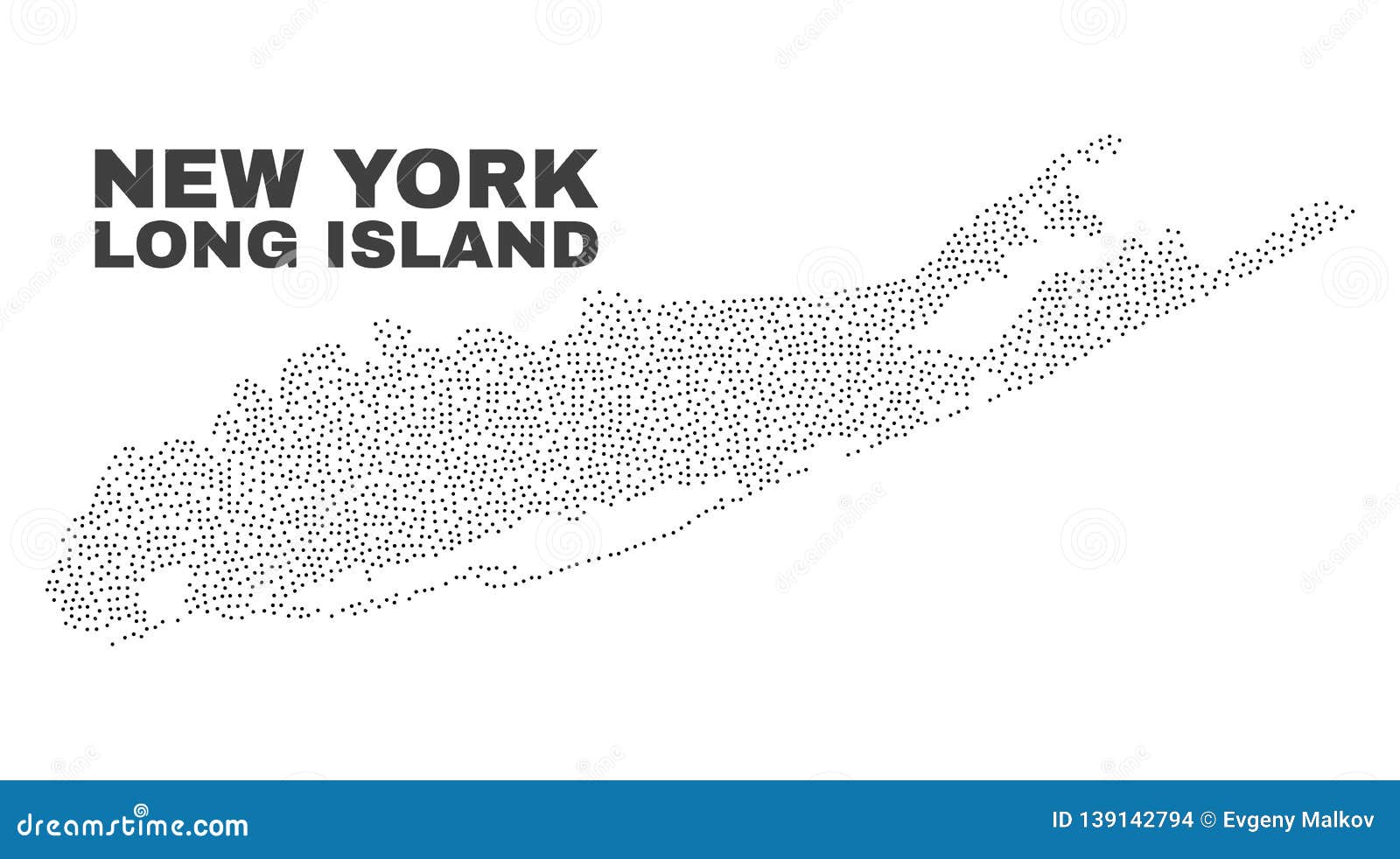 Vector Long Island Map of Points Stock Vector - Illustration of ...