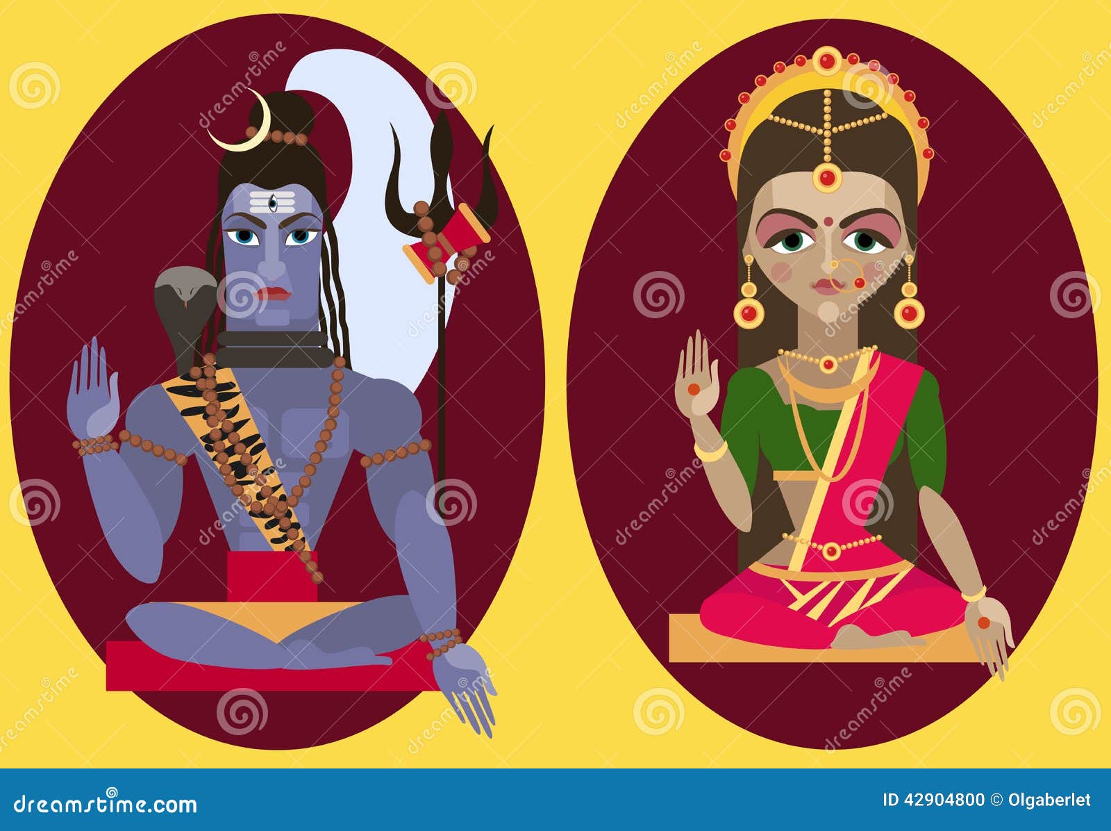 Vector Lord Shiva and Mata Parvati Stock Vector - Illustration of ...