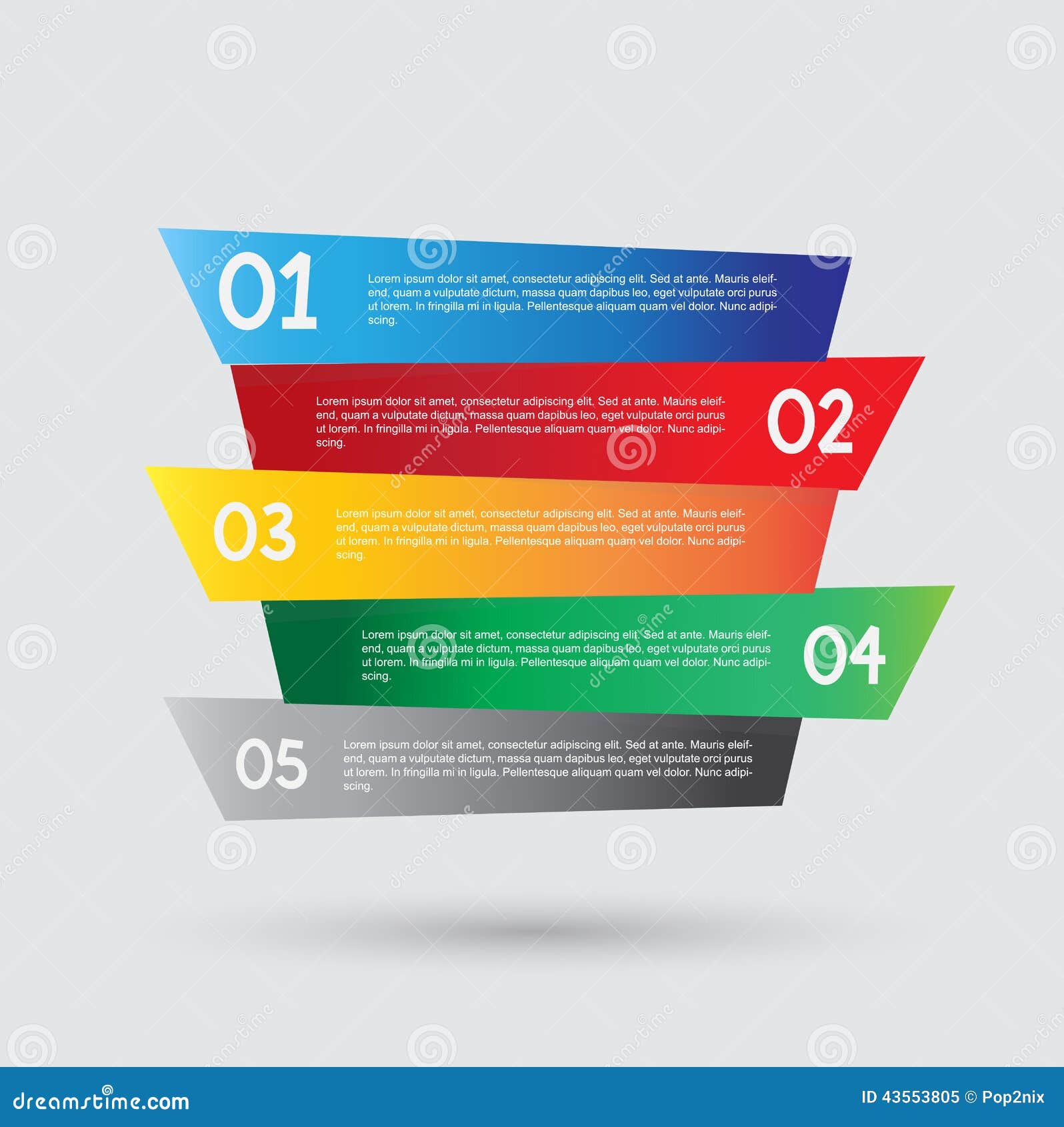 Vector Los Iconos Del Progreso Para Cinco Pasos U Opciones Stock de ...