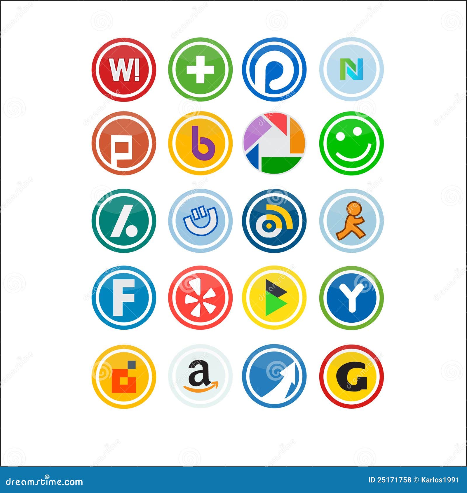 Vector Los Iconos Sociales 3 De Los Media Foto de archivo editorial ...