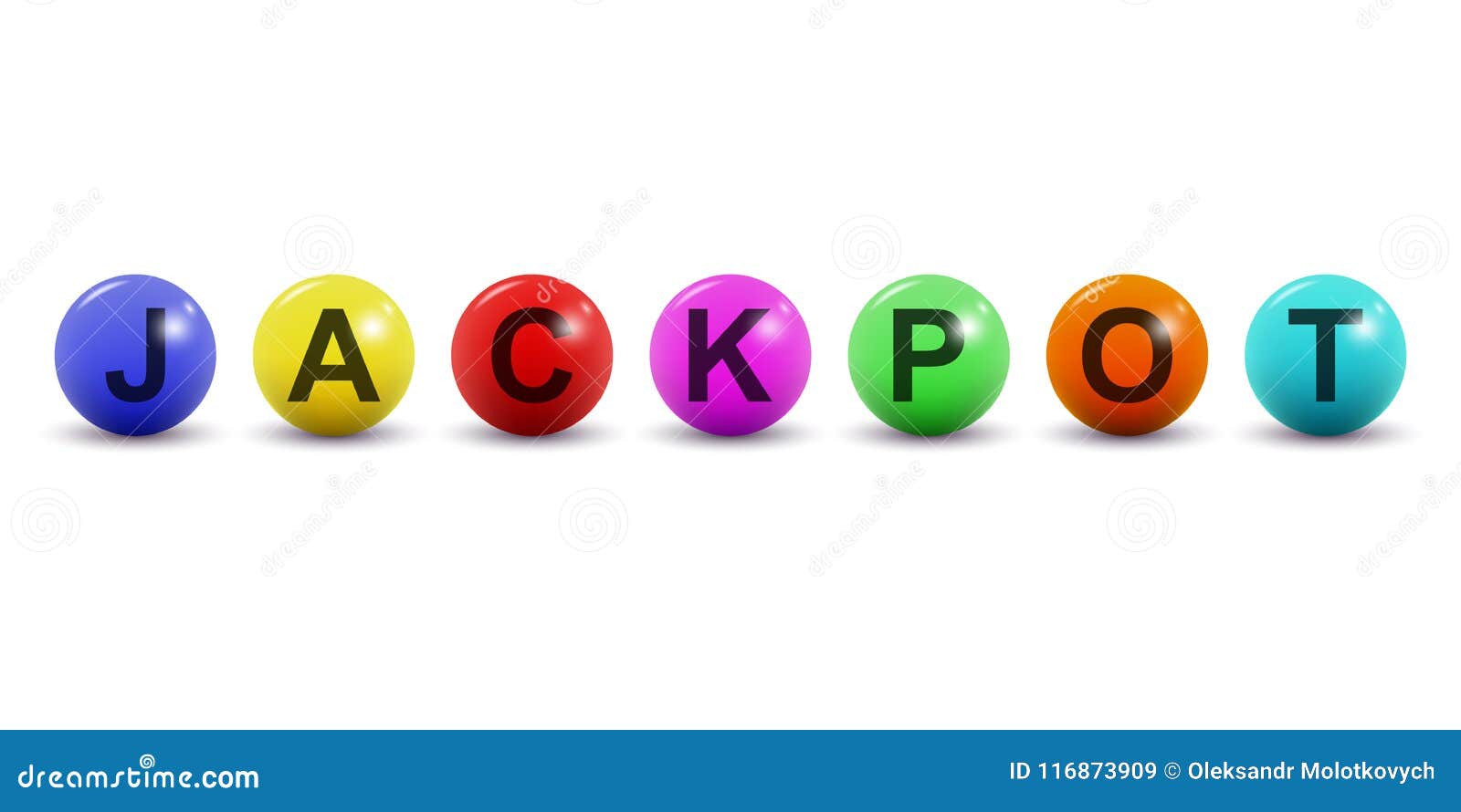 Vector Lottery Balls with Jackpot Text. Isolated on White Background ...