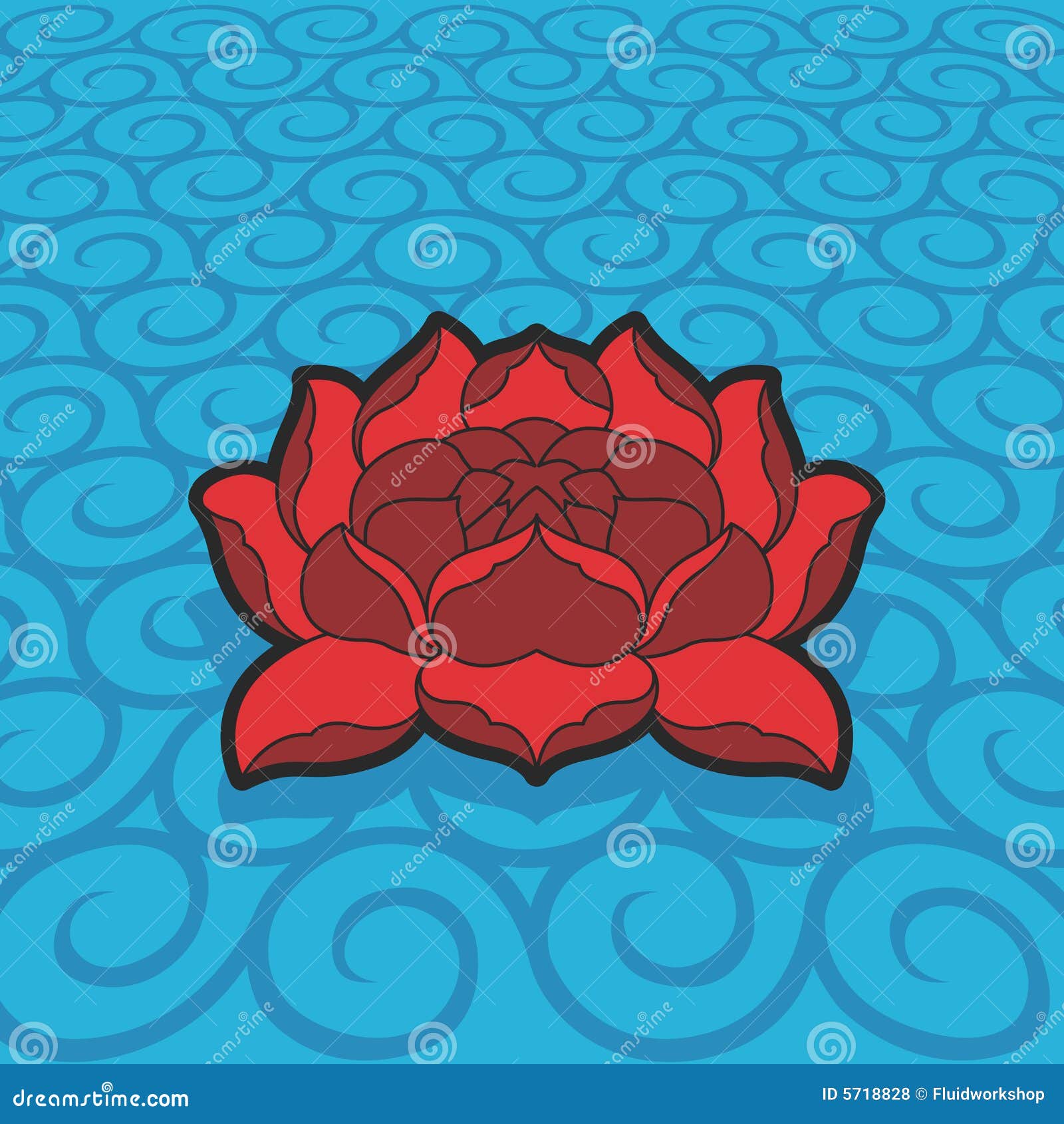 Vector lotus flower stock vector. Illustration of floral - 5718828