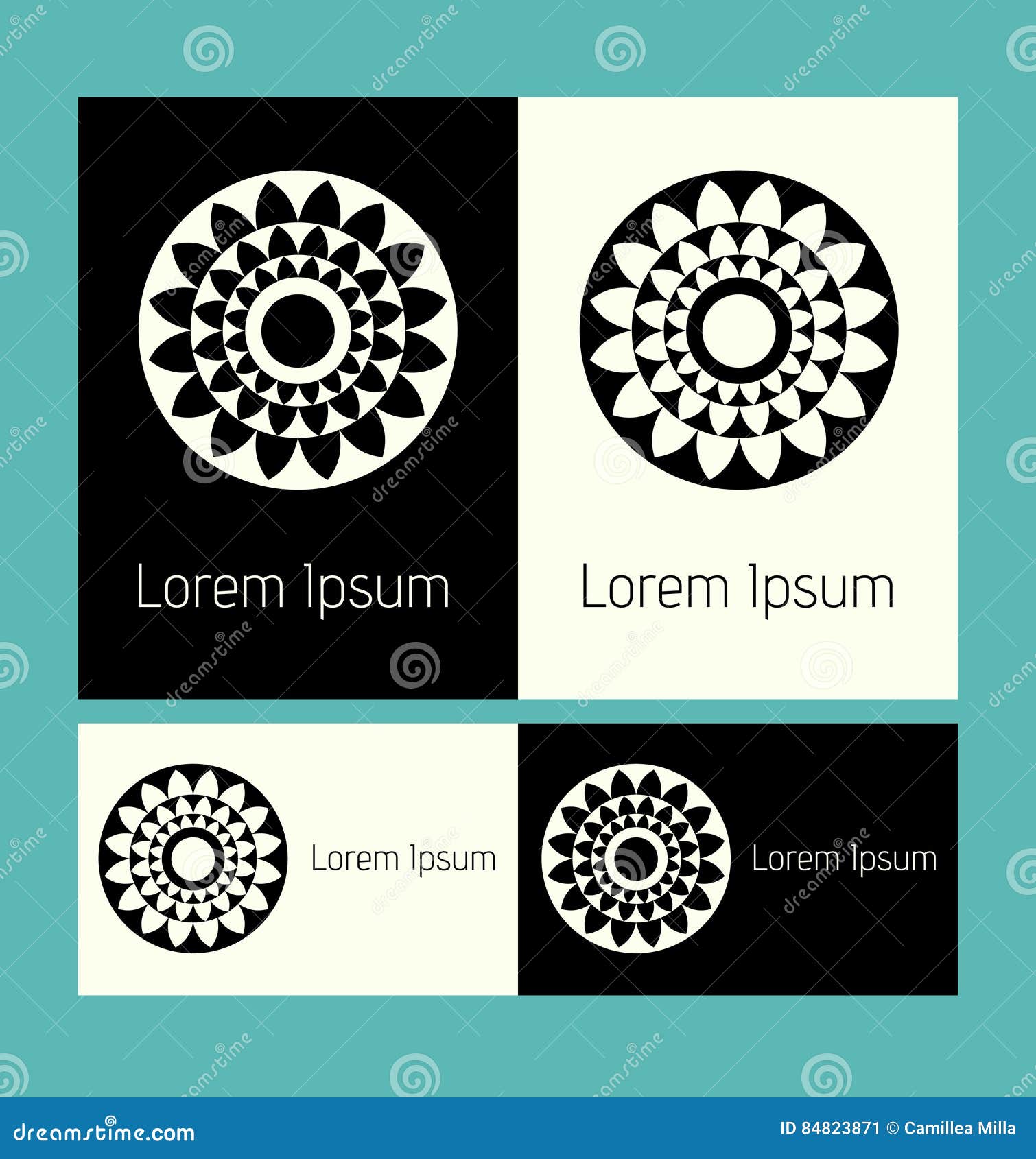 Vector Lotus Flower Illustration Business Cards Stock Vector ...