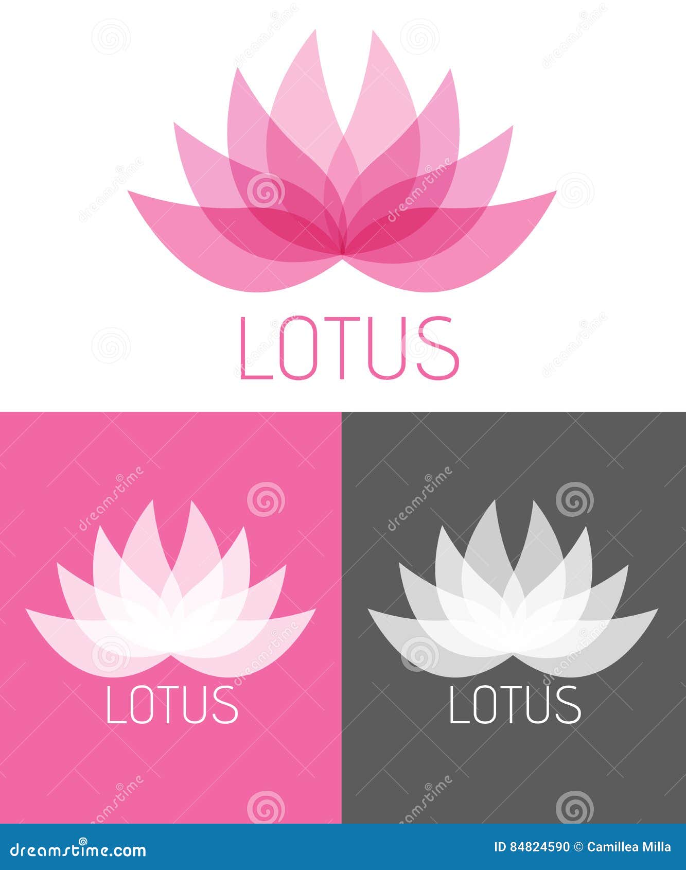 Vector Lotus Flower Natural Logos Set Illustration Stock Vector ...