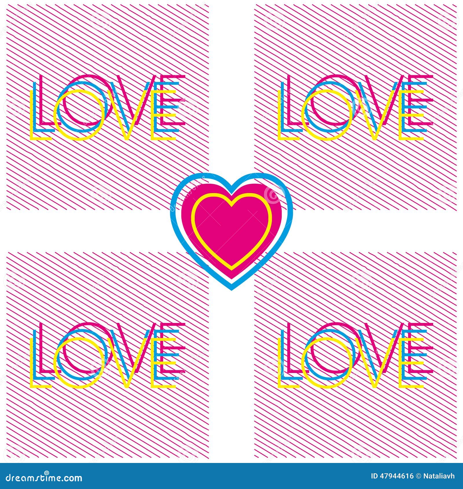 Vector Love Colorful Poster Stock Vector - Illustration of teen, draw ...
