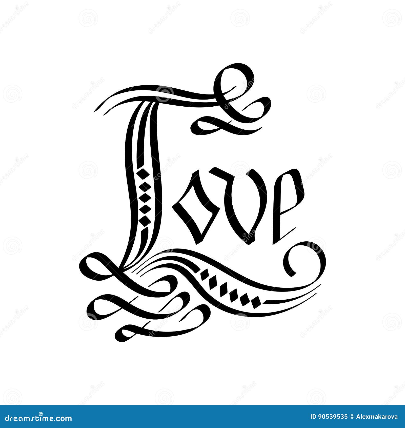 Vector Love Hand Lettering. Stock Vector - Illustration of concept ...
