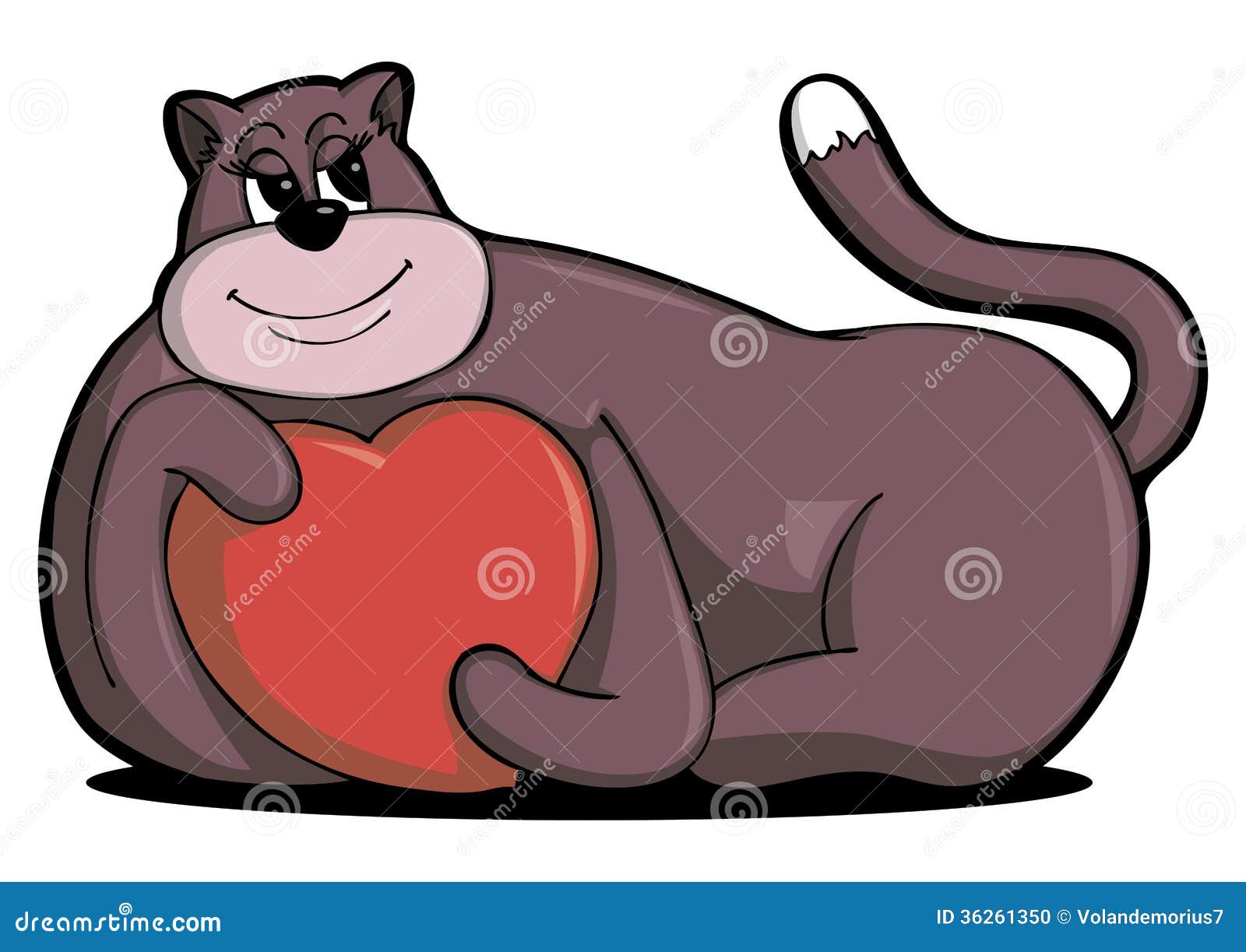 Vector Love Heart-hugging Cat Stock Vector - Illustration of heart ...