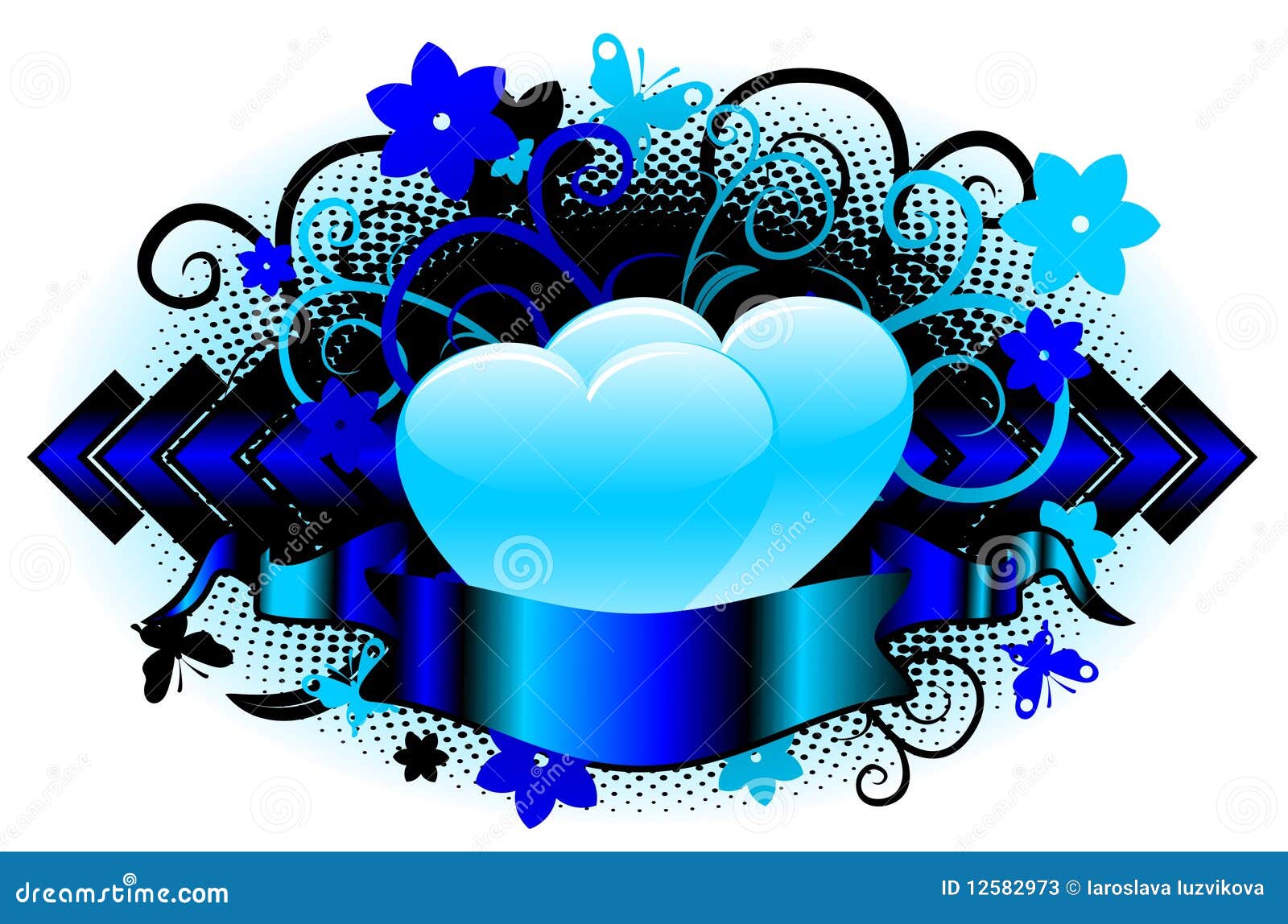 Vector love shield (blue) stock vector. Illustration of band - 12582973