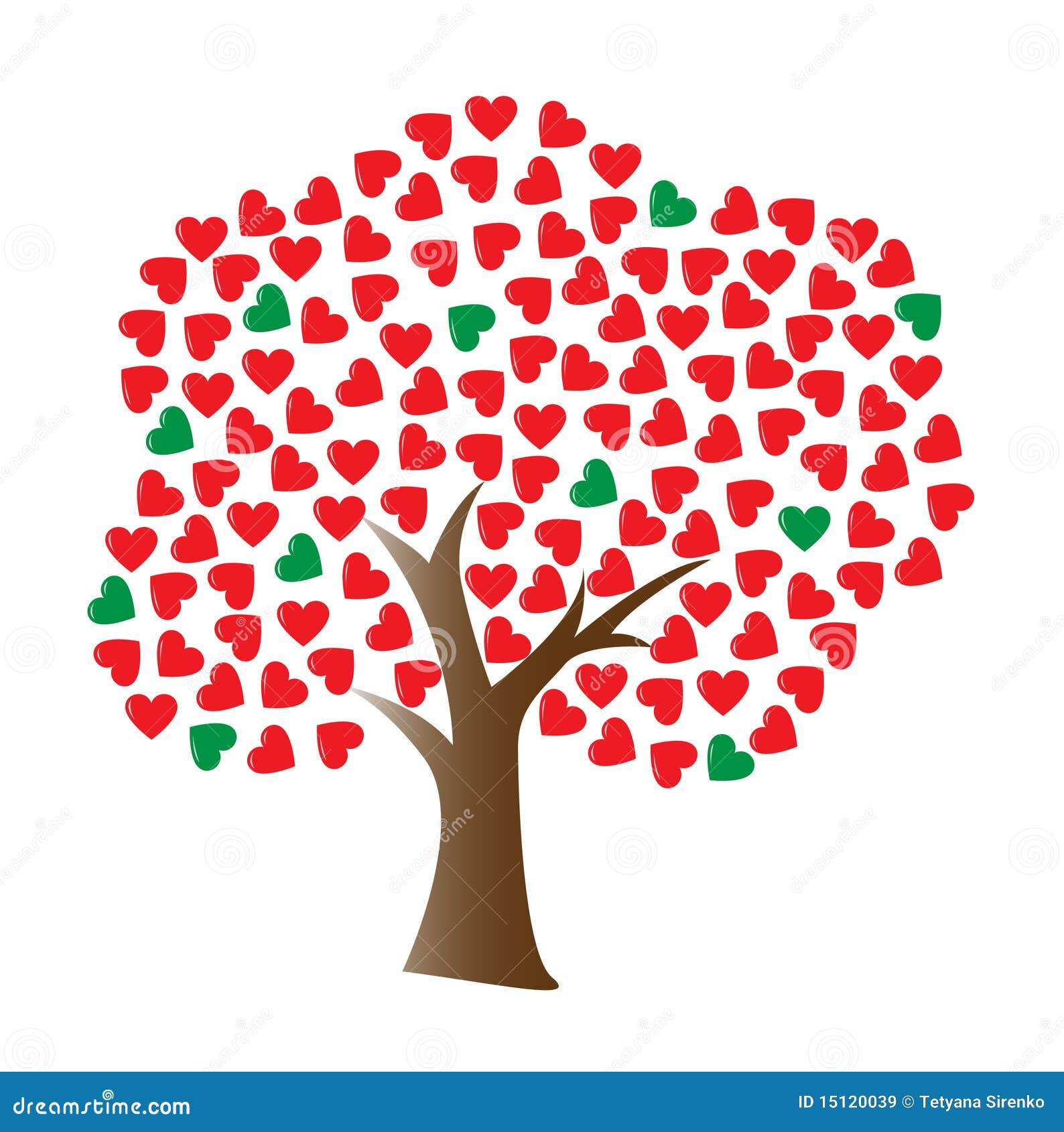 Vector love tree stock vector. Illustration of branch - 15120039