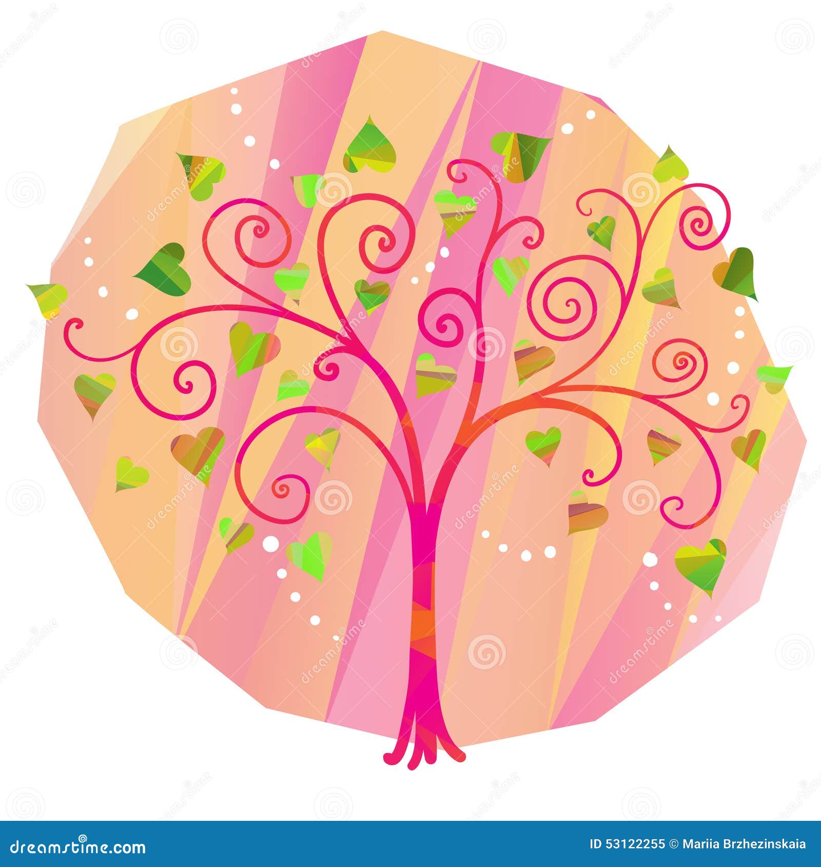 Vector love tree stock vector. Illustration of forest - 53122255