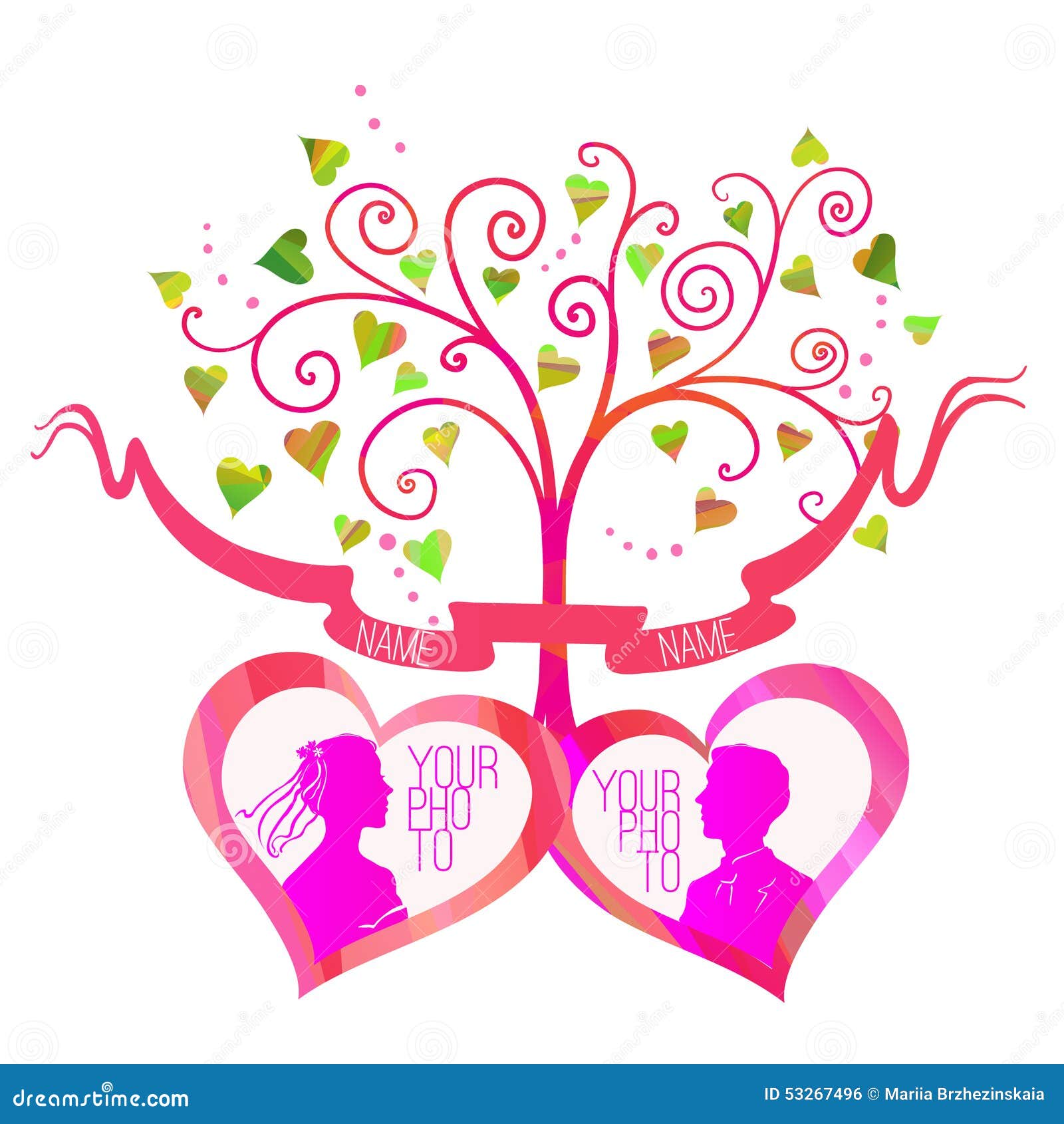 Vector love tree stock vector. Illustration of ornate - 53267496