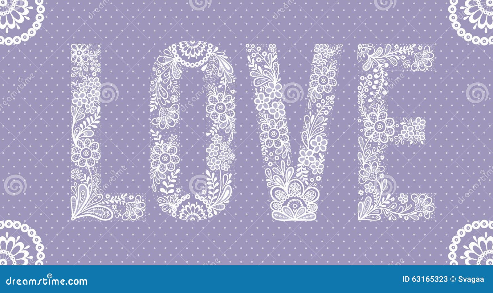 Vector Love Word Made of Lace. Stock Illustration - Illustration of ...