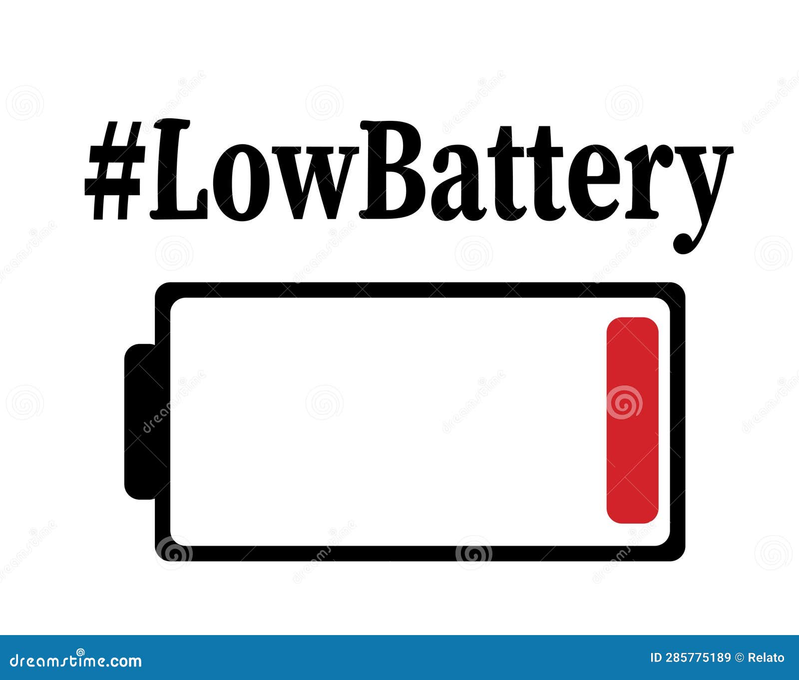 Vector low battery stock vector. Illustration of electric - 285775189