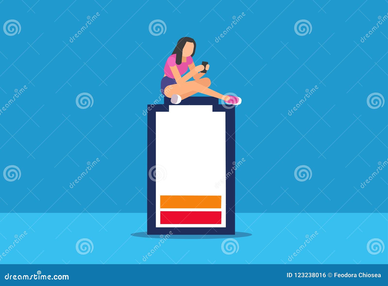 Vector of a Low Battery on Smartphone Concept Stock Vector ...
