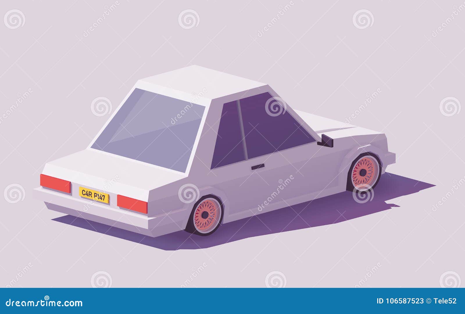 Vector low poly car stock vector. Illustration of antique - 106587523