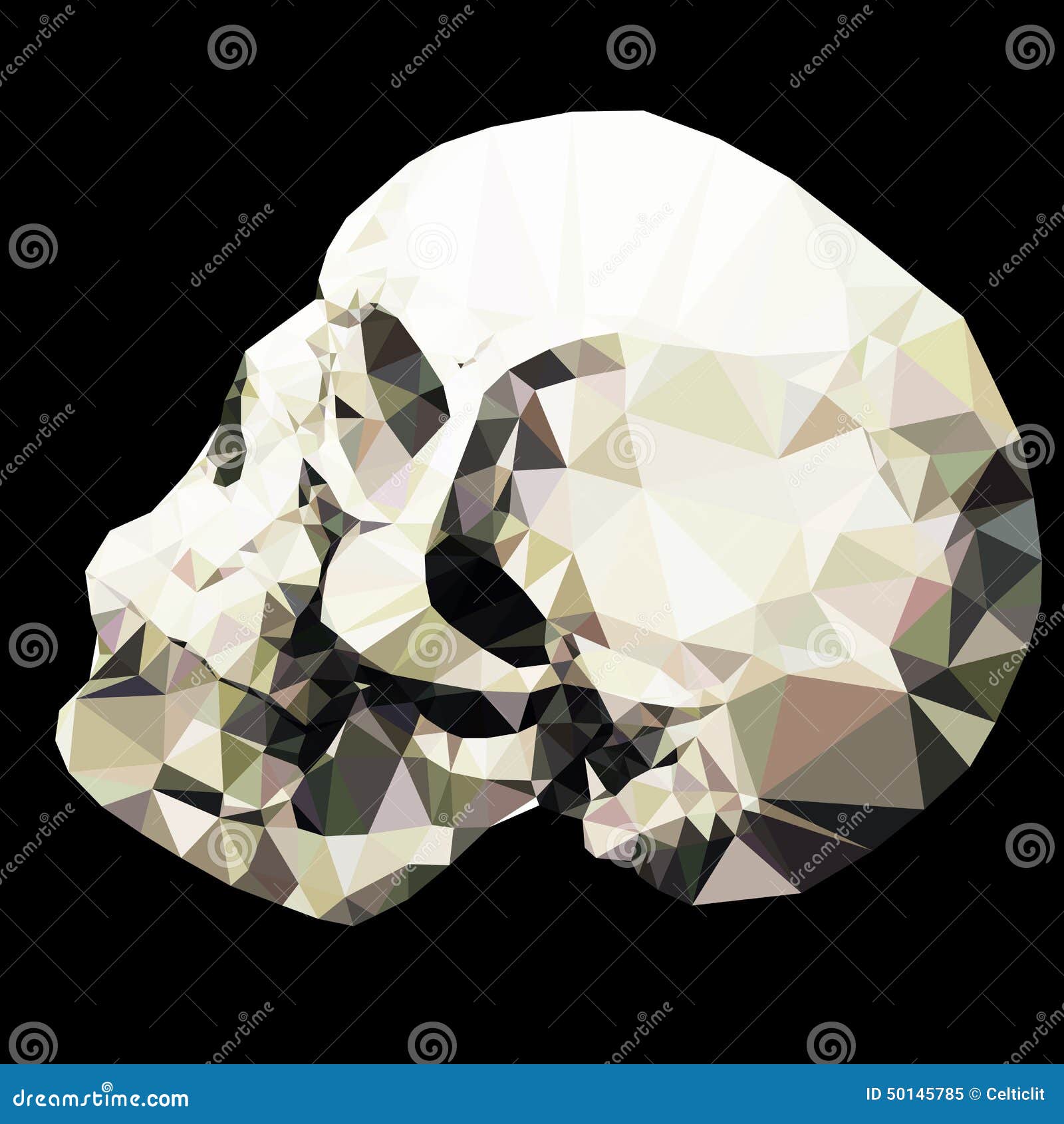 Vector Low Poly Crystal Skull Stock Vector - Illustration of crystal ...