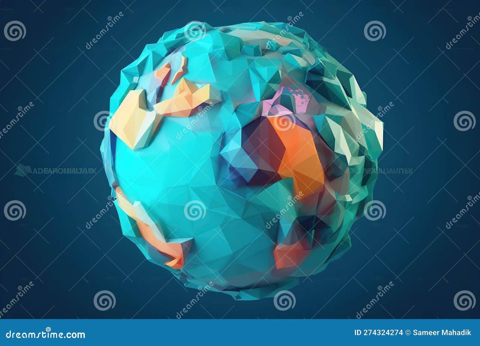 Vector Low Poly Earth Illustration Polygonal Globe Icon. Generative AI ...