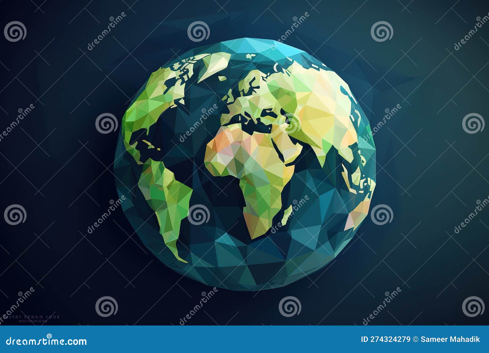 Vector Low Poly Earth Illustration Polygonal Globe Icon. Generative AI ...