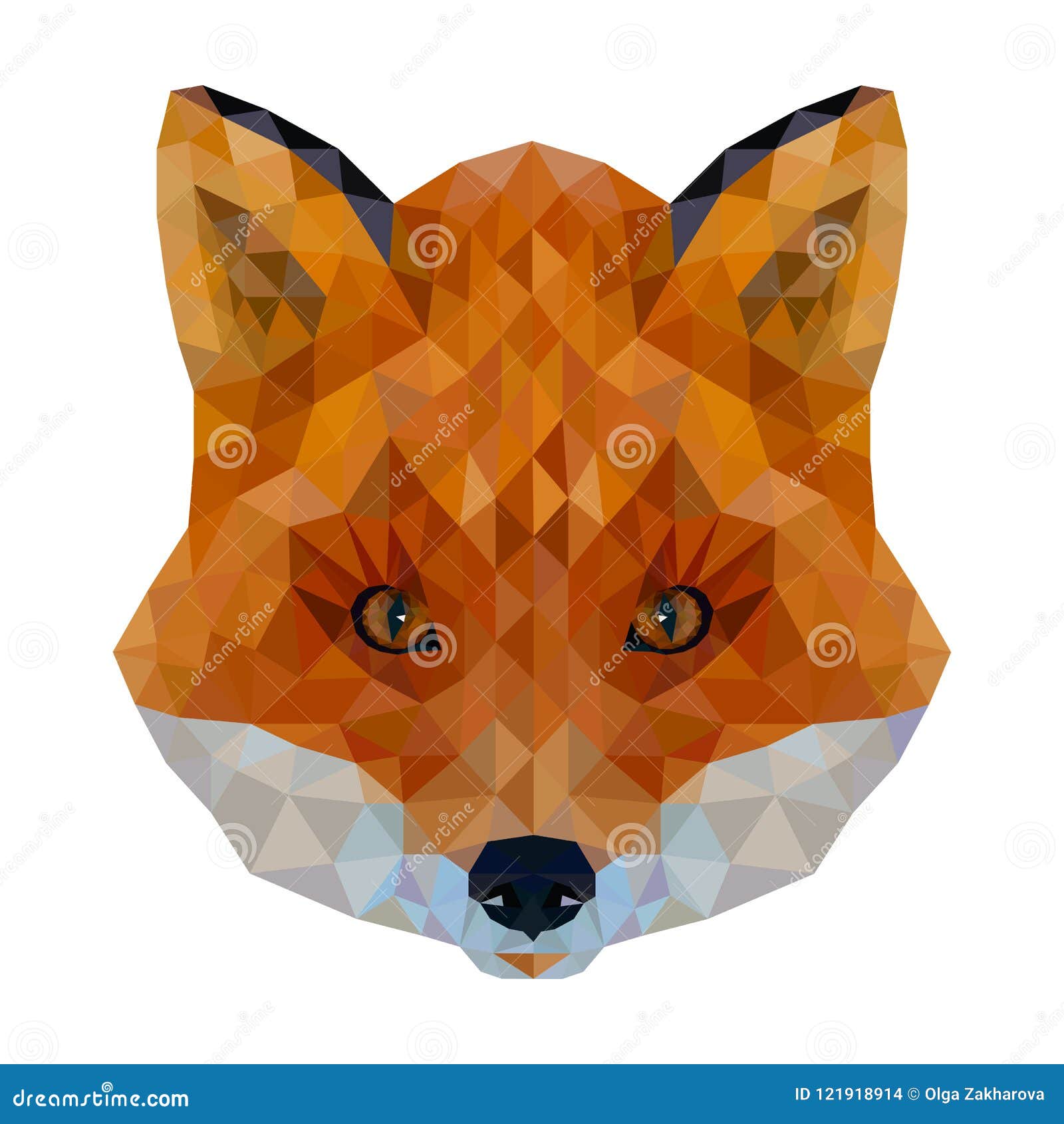 Vector low poly fox. stock vector. Illustration of smart - 121918914