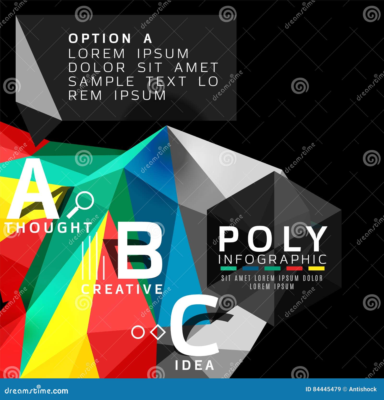 Vector Low Poly Geometric Infographics Stock Illustration ...