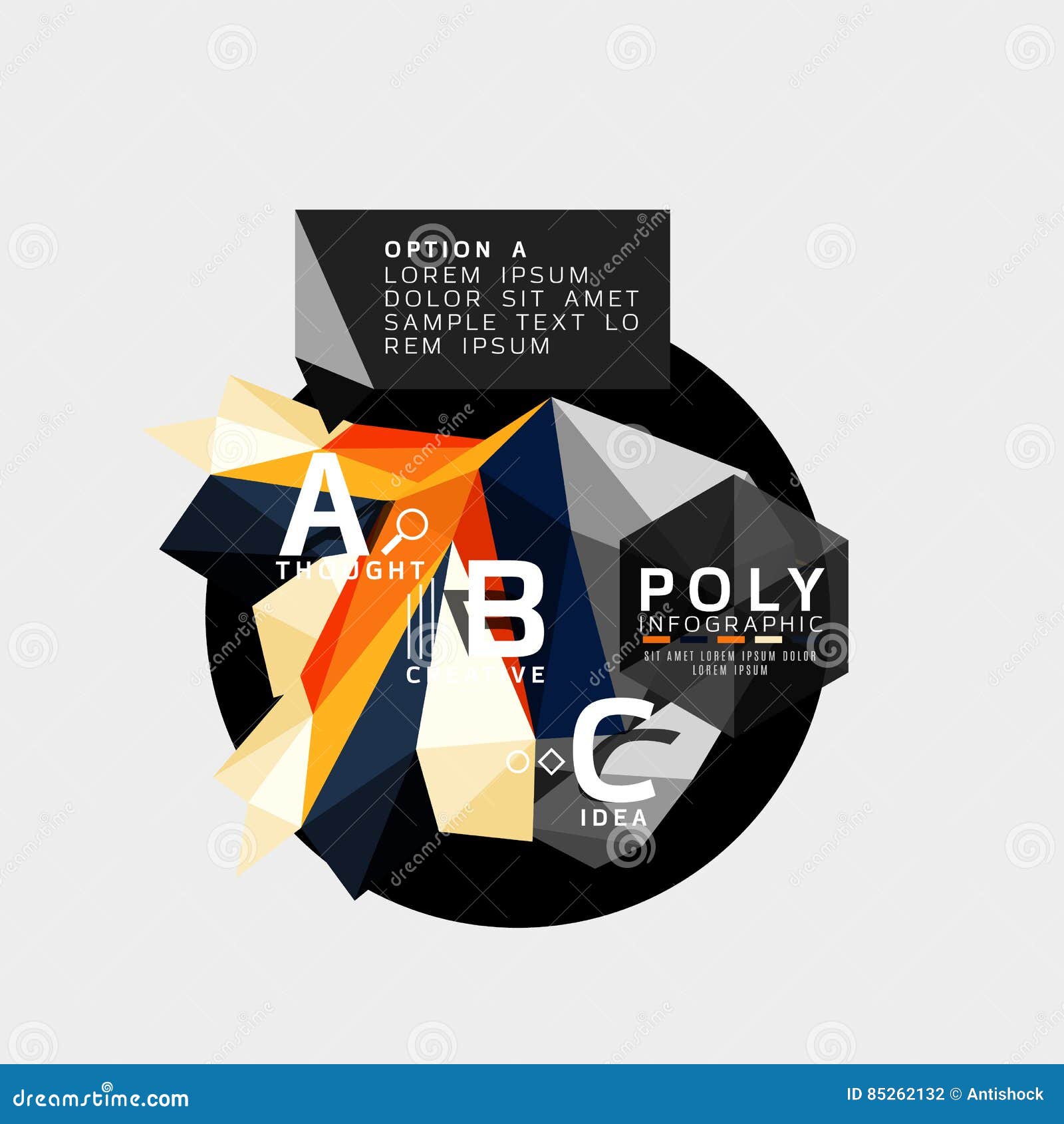 Vector Low Poly Geometric Infographics Stock Vector - Illustration of ...