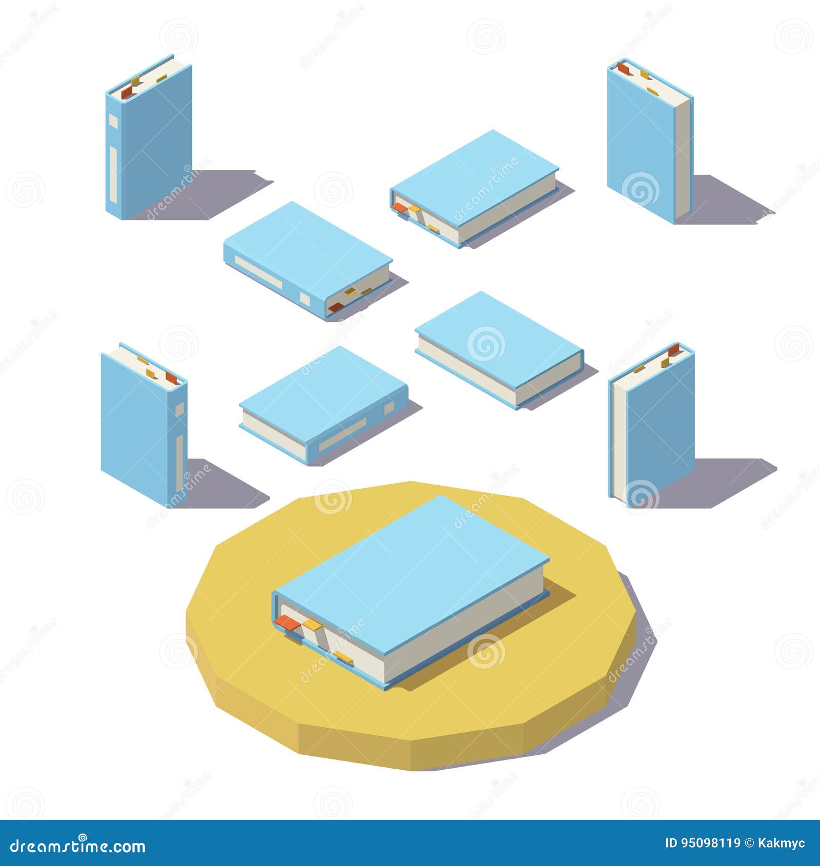 Vector Low Poly Isometric Book Stock Vector - Illustration of book ...