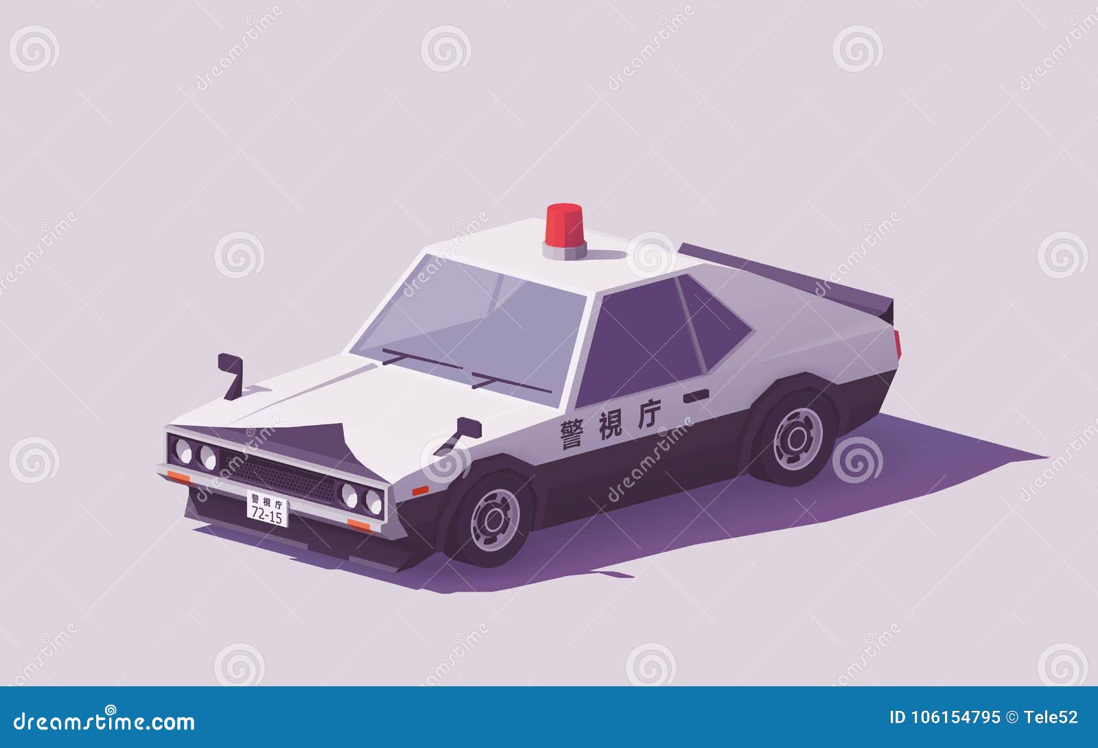 Vector Low Poly Japanese Police Car Stock Vector - Illustration of ...