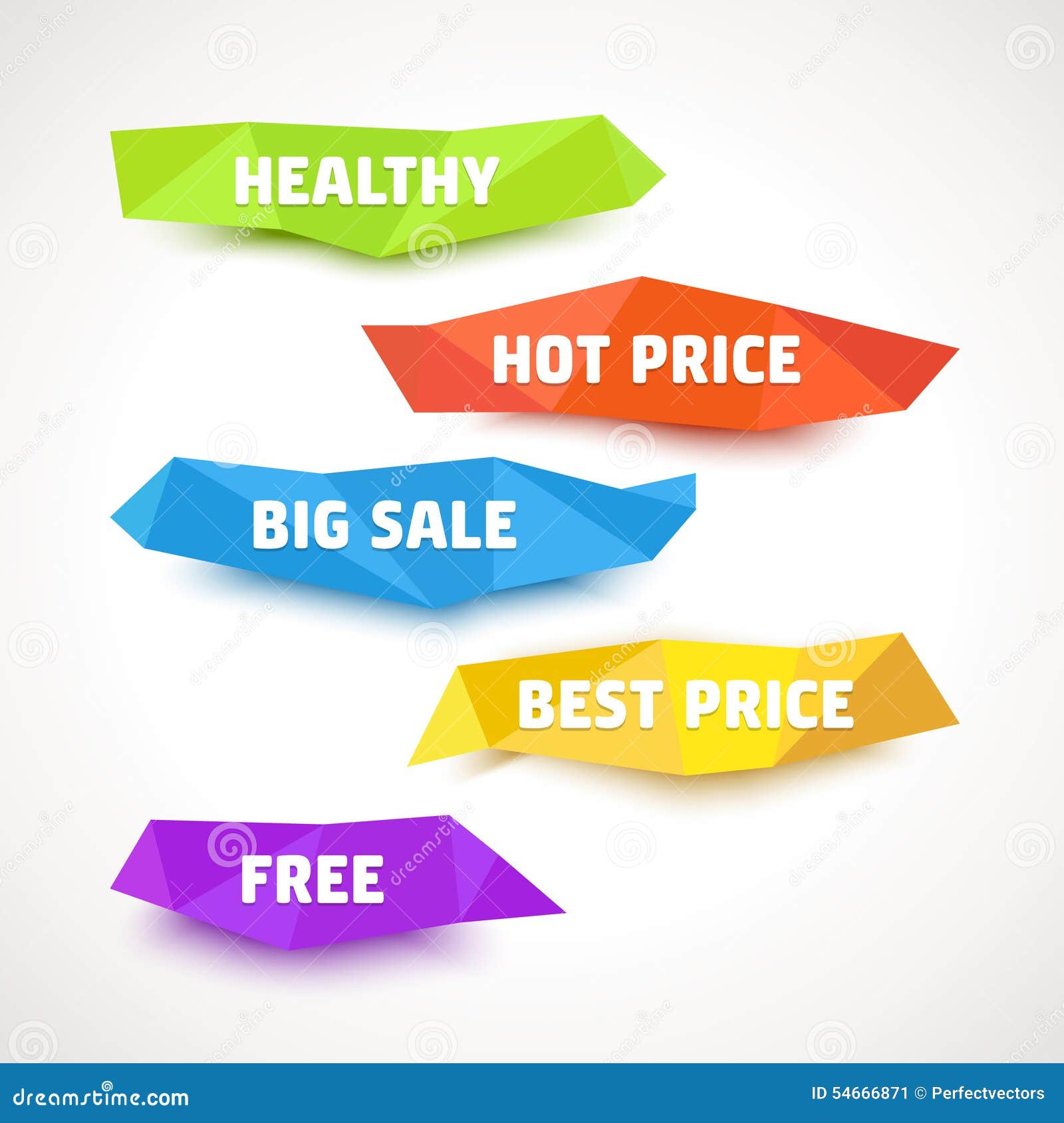 Vector Low Poly labels stock vector. Illustration of corner - 54666871