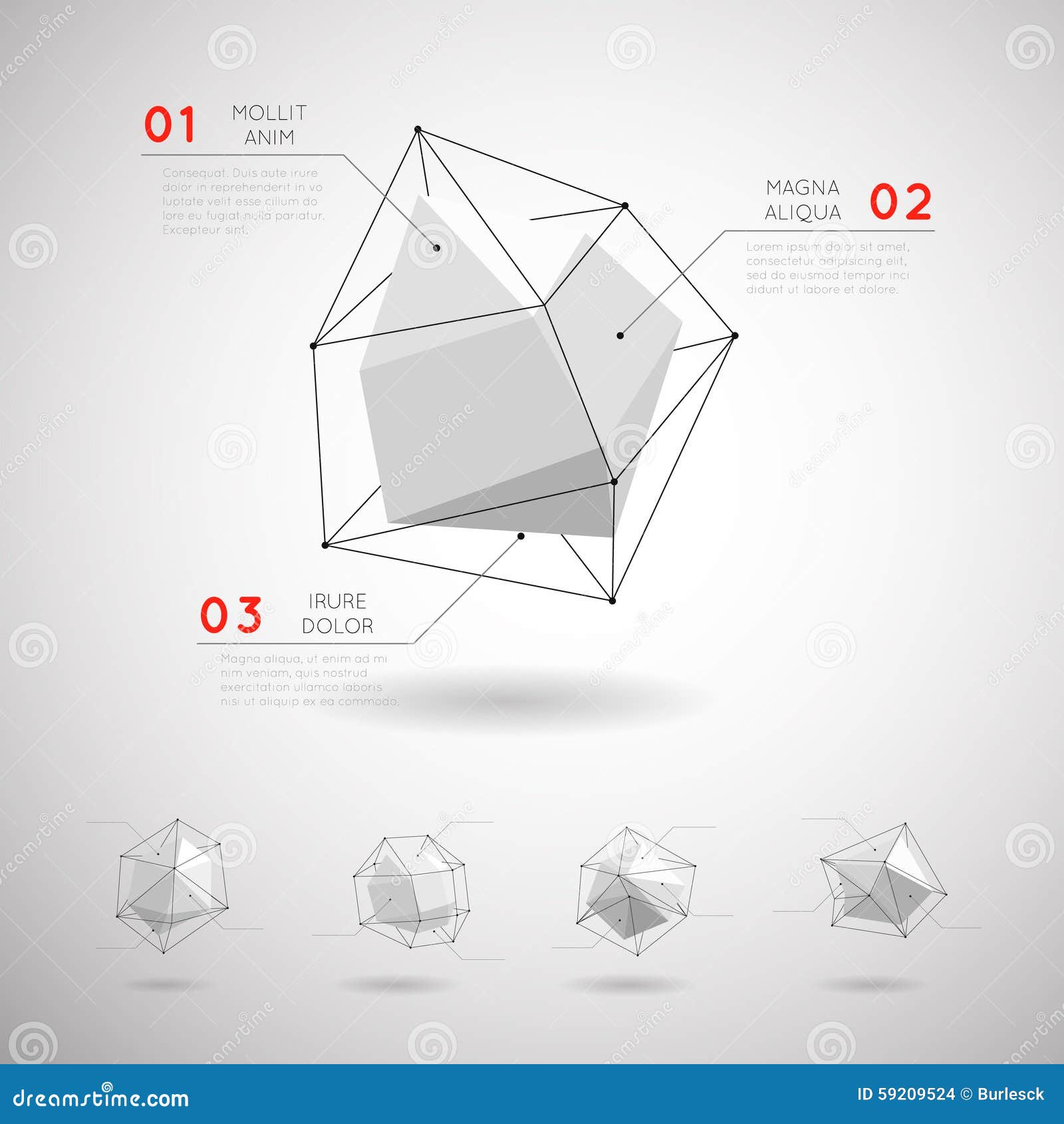 Vector Low Poly Polygonal Geometric Shapes Stock Vector - Illustration ...