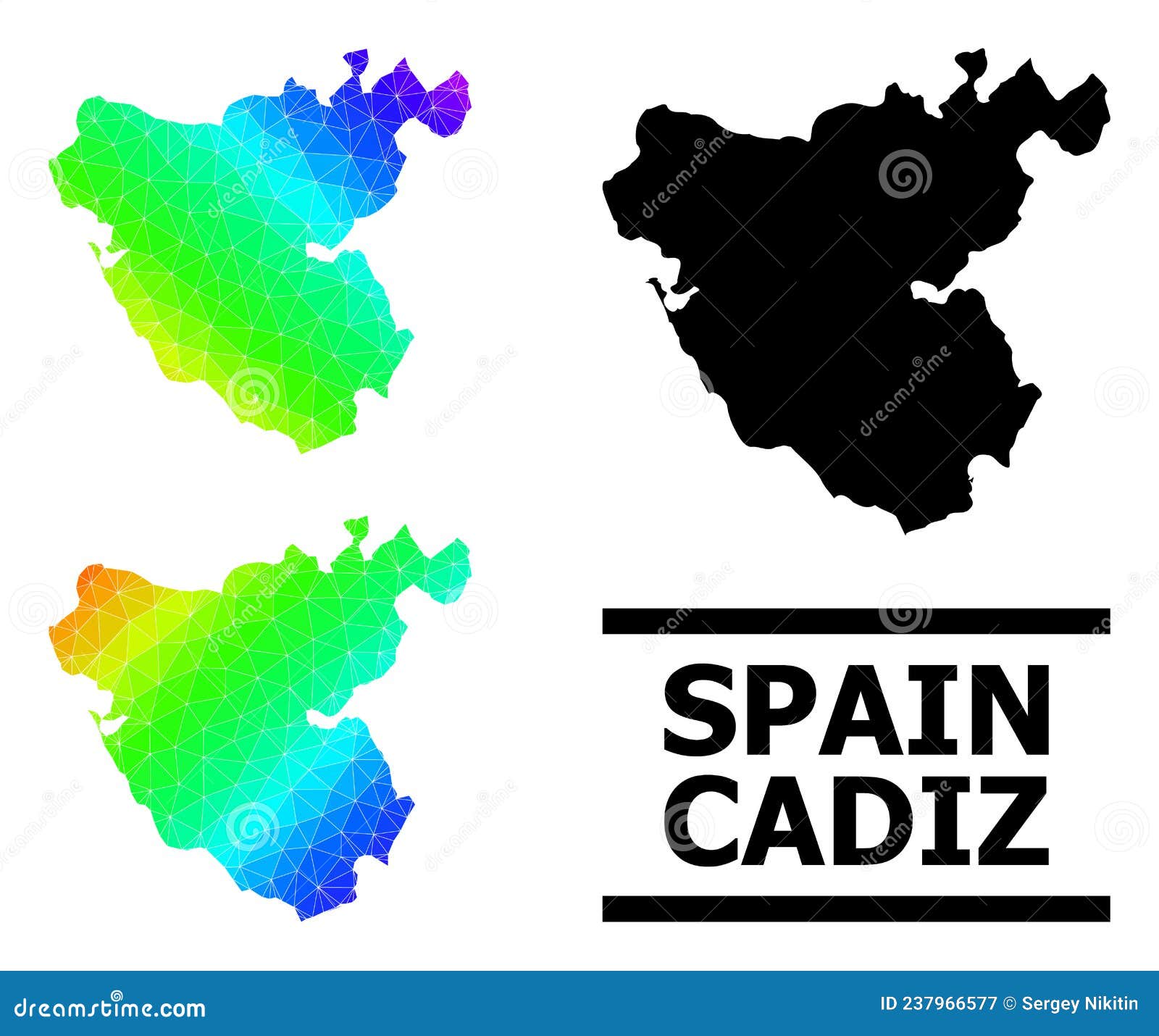 Triangle Filled Spectrum Map of Cadiz Province with Diagonal Gradient ...